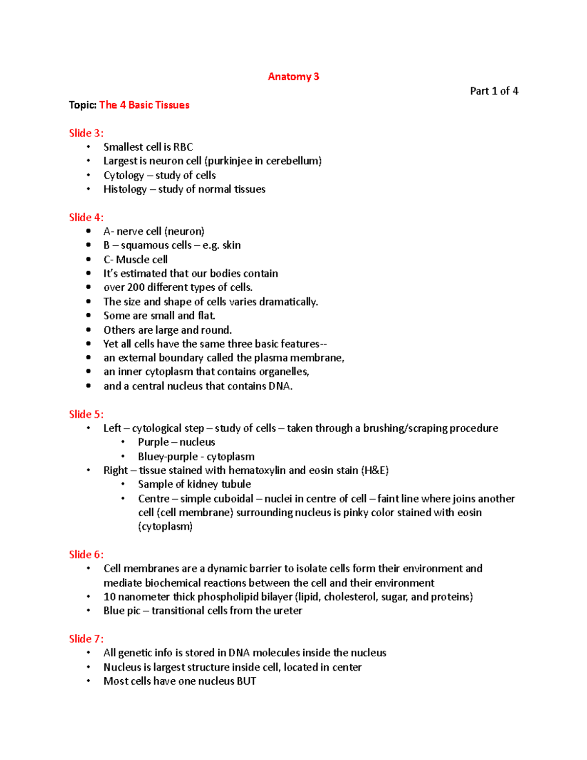 Anatomy 3 - lecture 2, part 1 - Anatomy 3 Part 1 of 4 Topic: The 4 ...