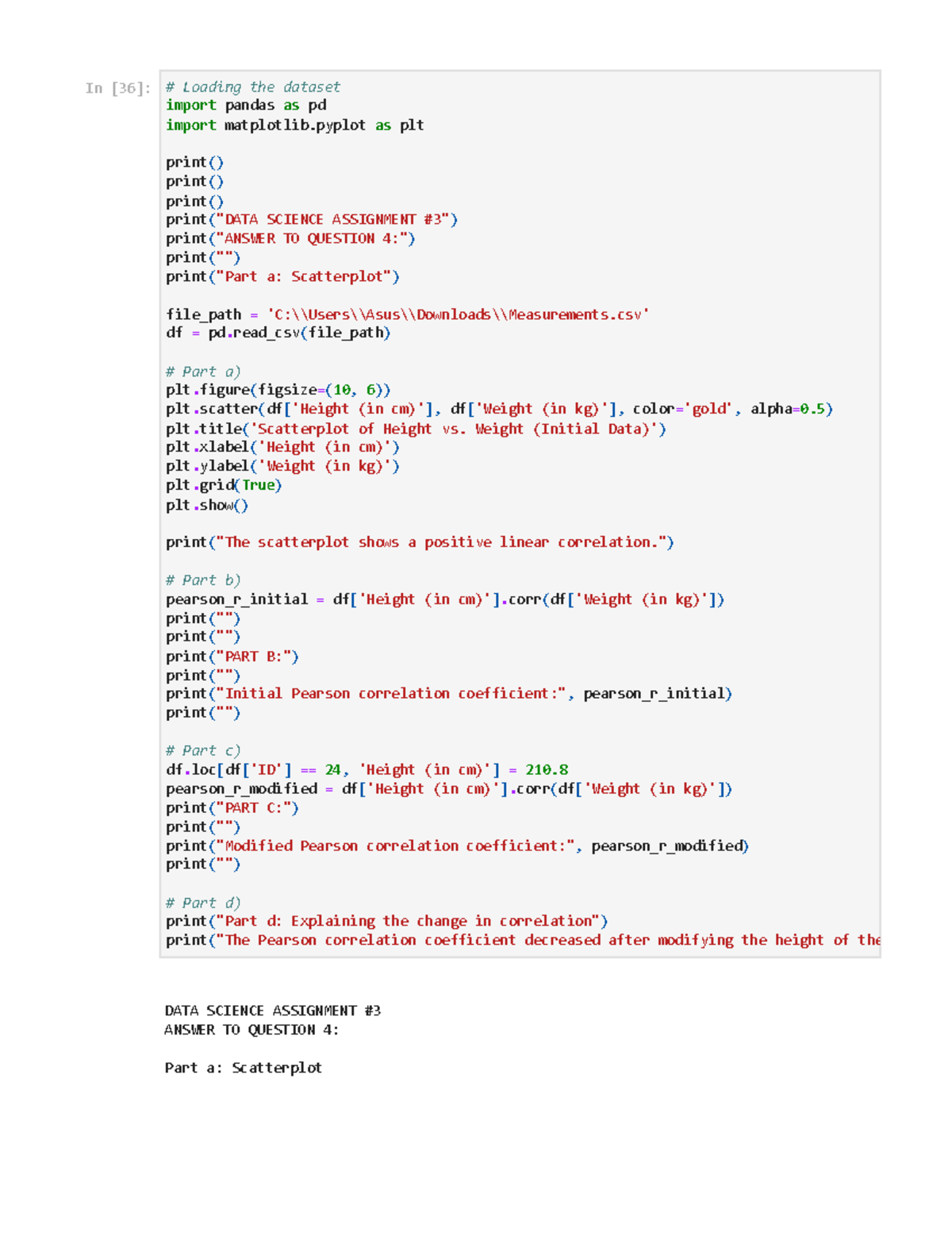 Data Science 1000 Assignment 3 - DATA SCIENCE ASSIGNMENT ANSWER TO ...