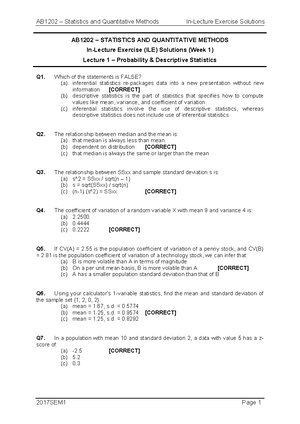 AB1202 - NTU - Statistics & Analysis - Studocu
