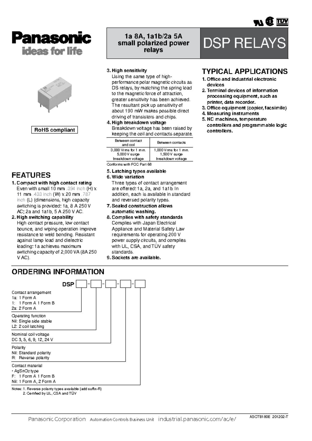 Dsp-catalog-461987 - zusätzliche Informationen - DSP 1a 8A, 1a1b/2a 5A ...