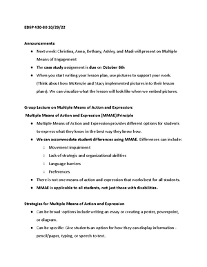 EDSP 430-80 10 6 22 - n/a - EDSP 430-80 10/06/ Announcements: The ...