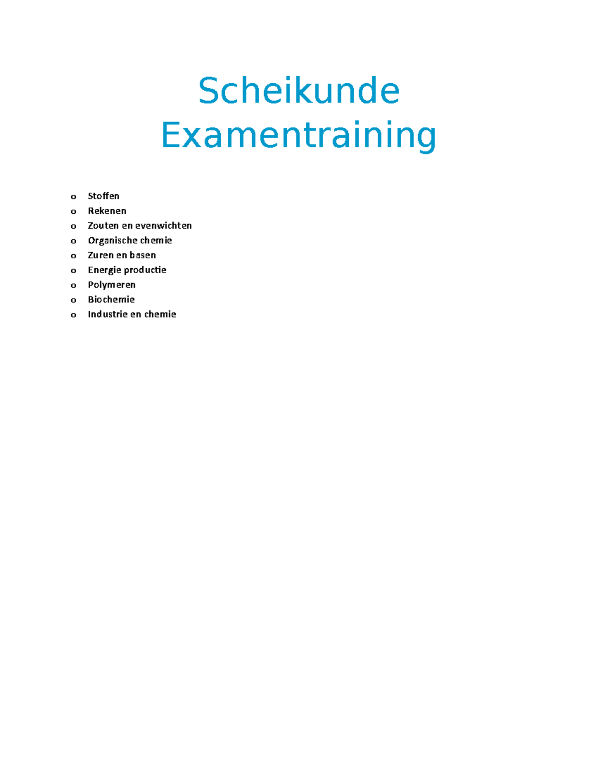 Scheikunde examentraining - 2. 3. 4. 5. 6. 7. Indeling stoffen ...
