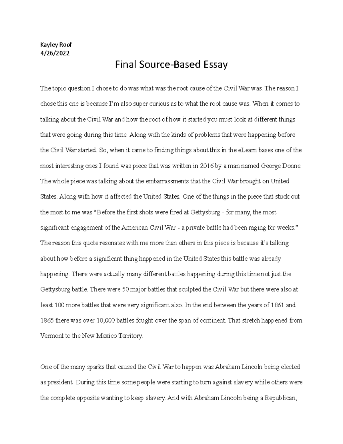 Final Source-Based Eassy - Kayley Roof 4/26/ Final Source-Based Essay ...