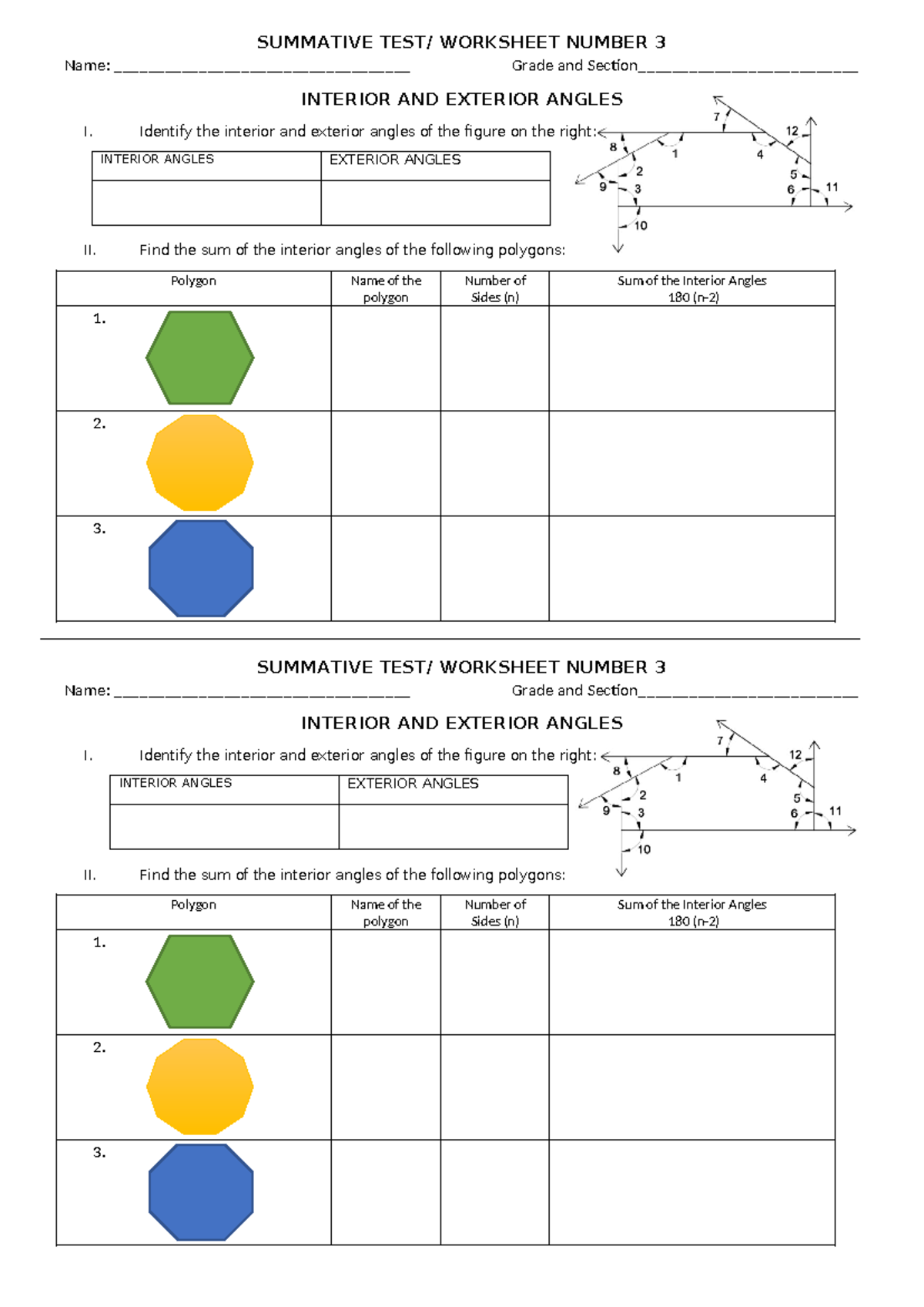 Summative TEST 1.3 Grade 7 - SUMMATIVE TEST/ WORKSHEET NUMBER 3 Name ...