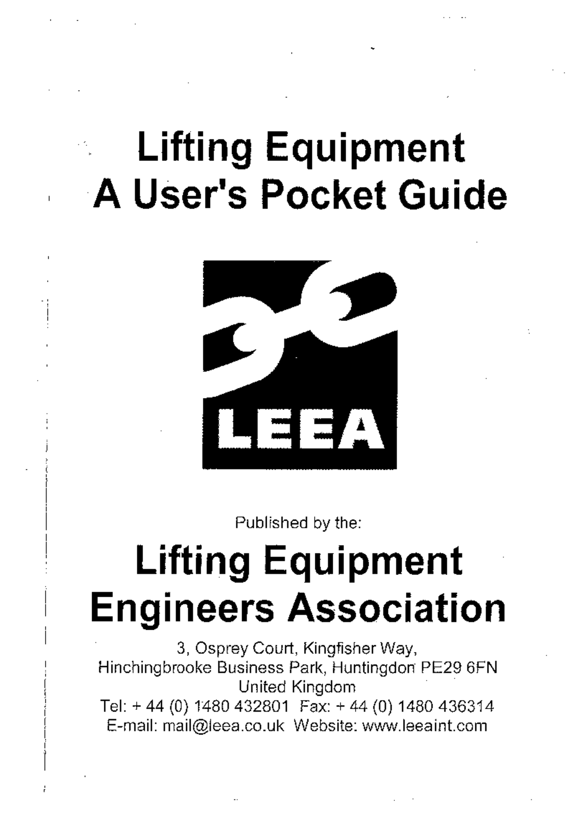 LEEA - Lifting Equipment - A User's Pocket Guide 2014 - ___ -~-Lifting ...