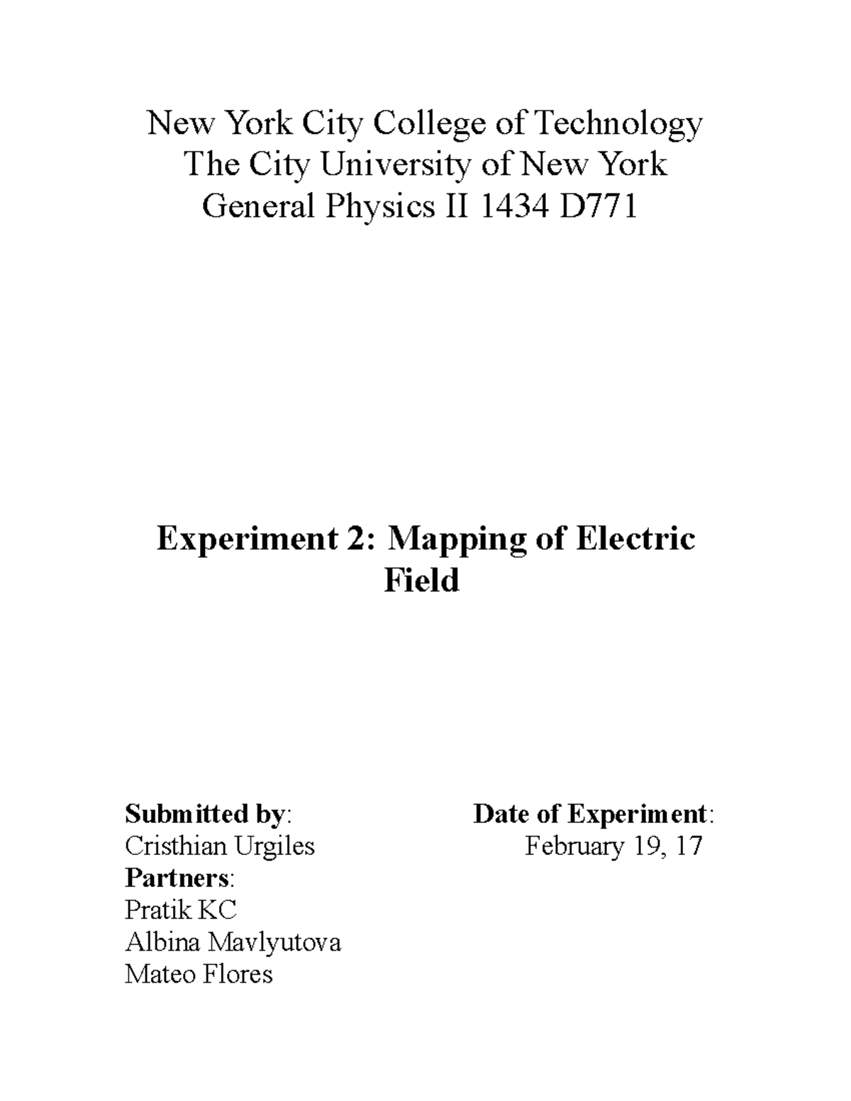 Lab 2 - Lab Report - New York City College of Technology The City ...