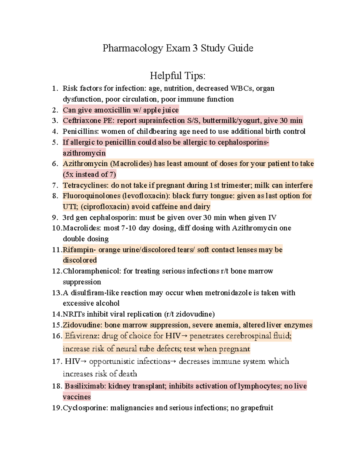 Pharmacology Exam 3 Study Guide - Pharmacology Exam 3 Study Guide ...