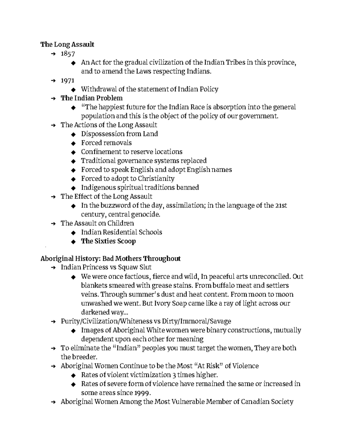 November 1 - Lecture Notes - The Long Assault 1857 An Act for the ...