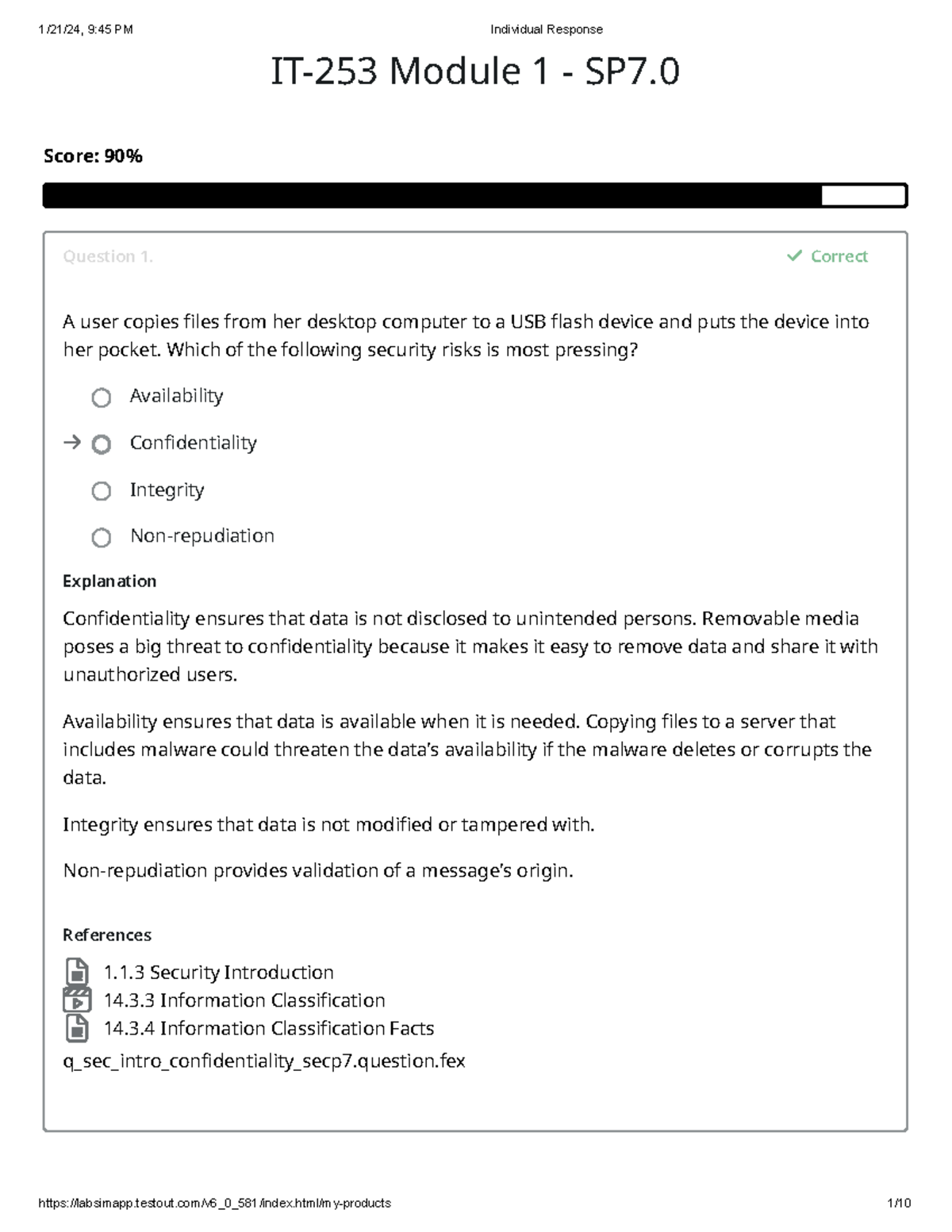 Learning Platform Comp TIA - IT-253 Module 1 - SP7. Candidate ...