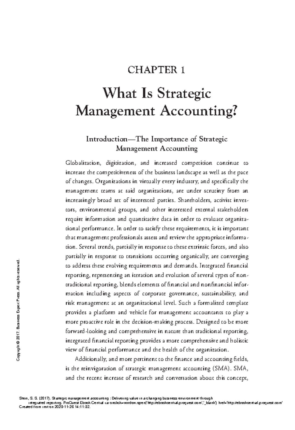 What Is Strategic Management Accounting ) - CHAPTER 1 What Is Strategic ...