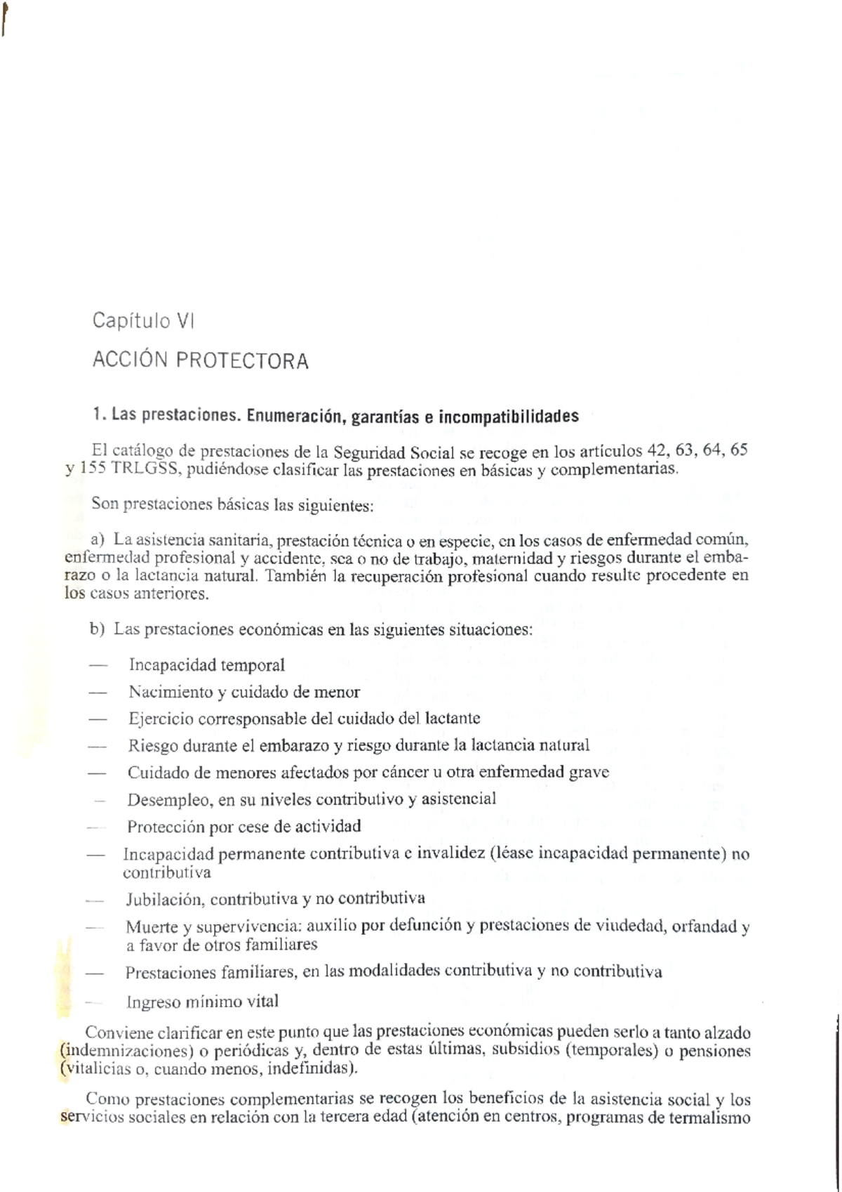 Tema 4 (Capítulo VI) - Acción protectora - Derecho De La Seguridad ...