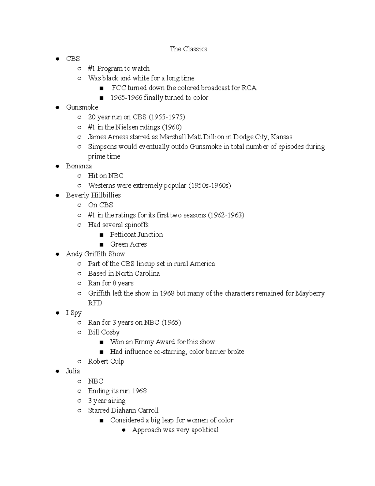 The Classics - Lecture notes of classic media programs that changed ...