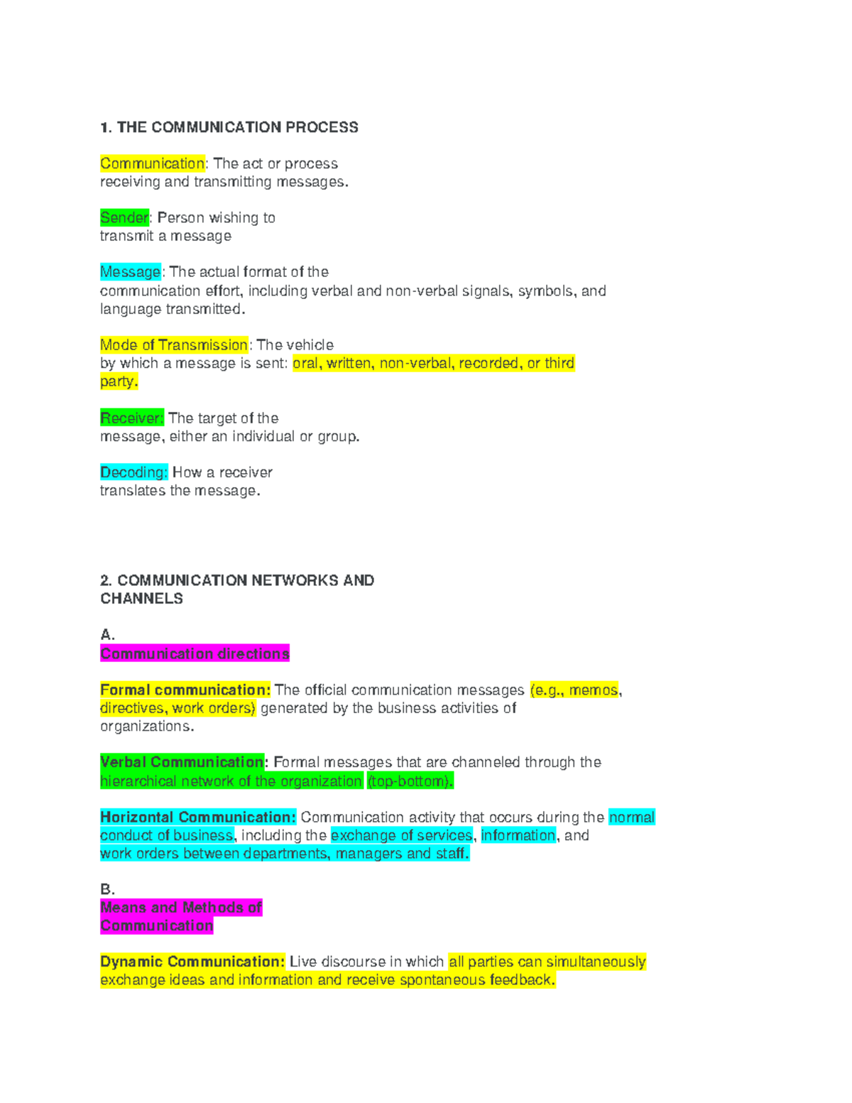 LABORATORY MANAGEMENT MEDTECH - 1. THE COMMUNICATION PROCESS ...