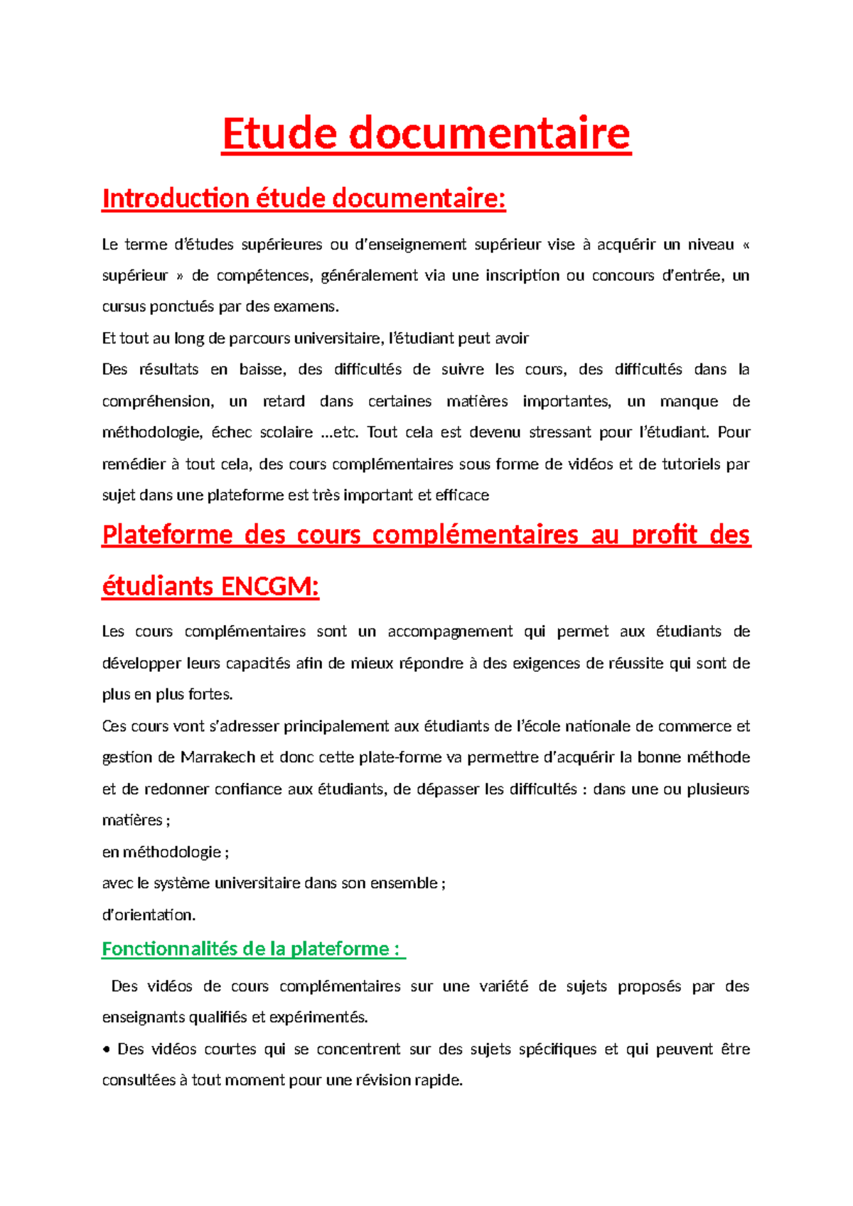 Etude doc - Good document - Etude documentaire Introduction étude ...