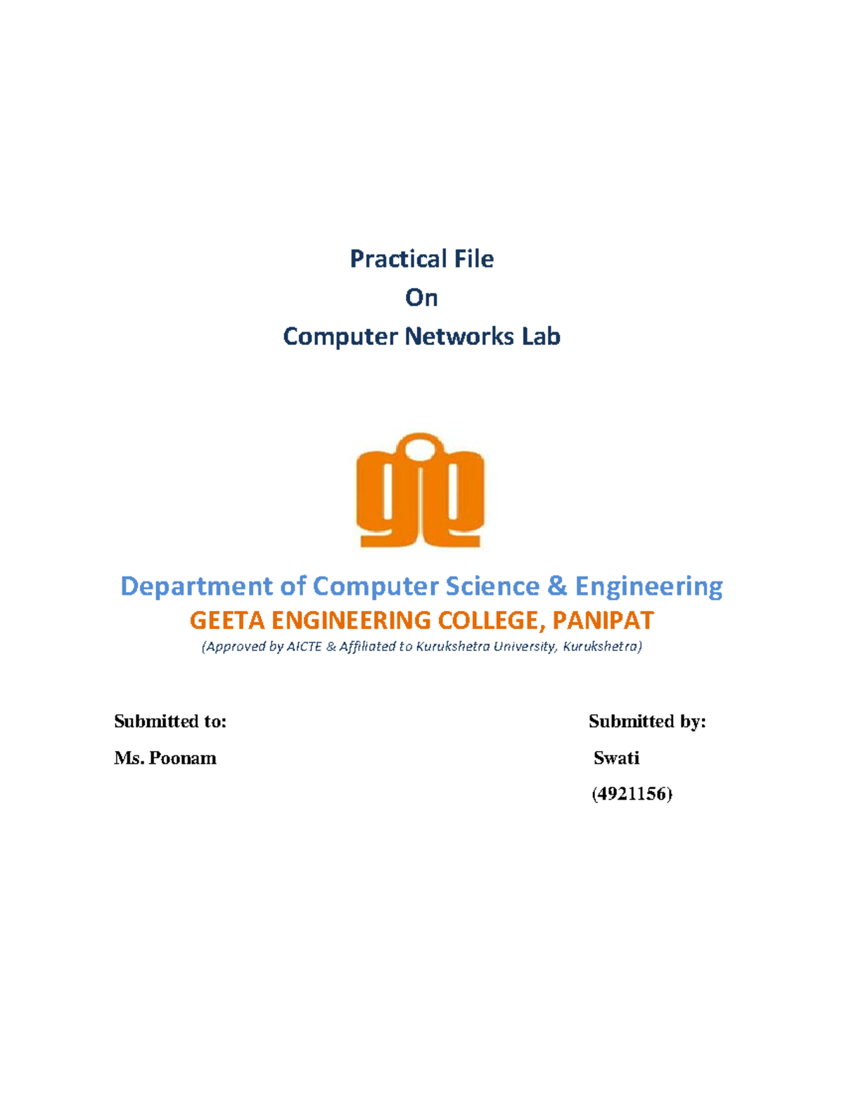 Swati CN - practical and project related files - Practical File On Computer Networks Lab ...