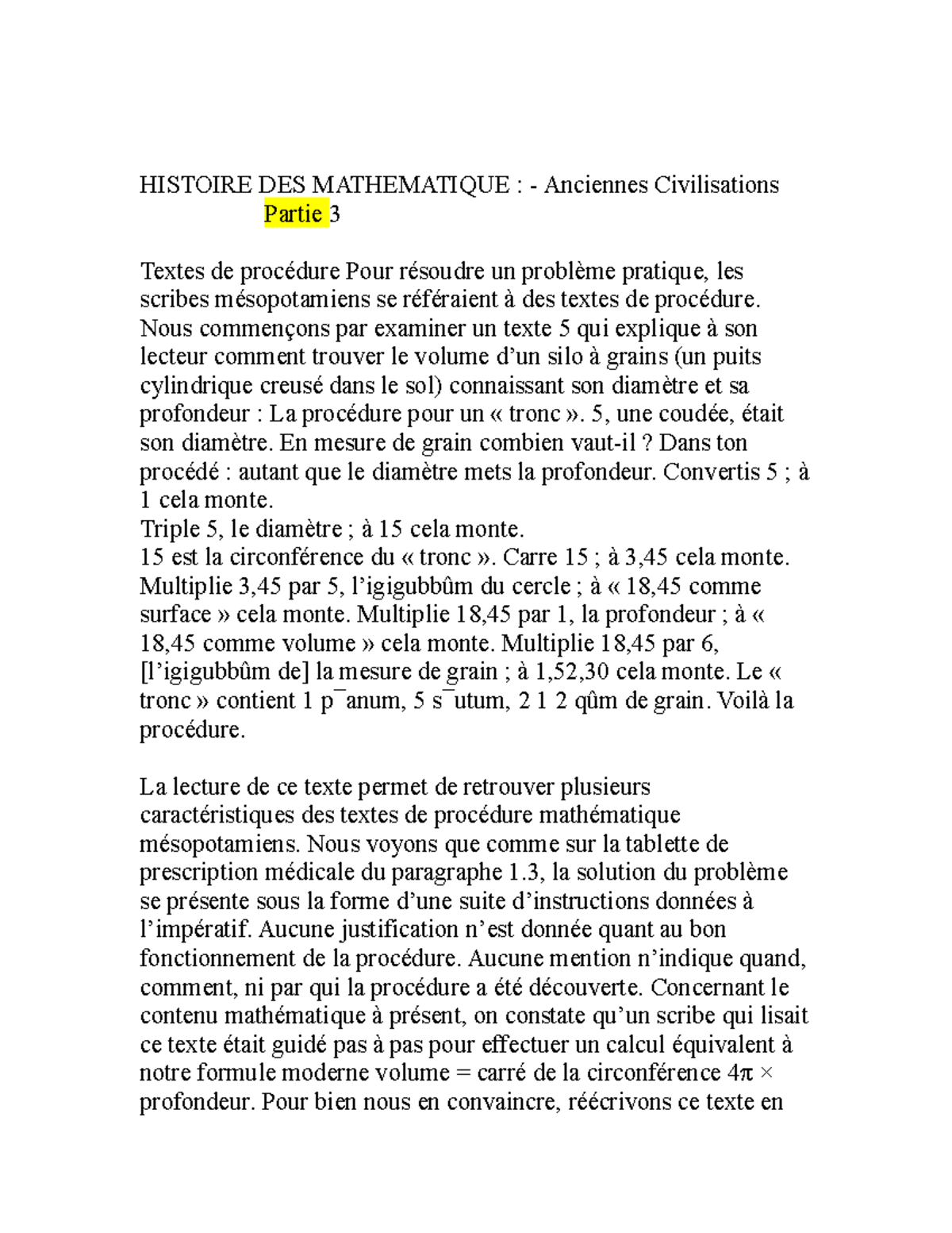 Histoire DES Maths 3 - HISTOIRE DES MATHEMATIQUE : - Anciennes ...
