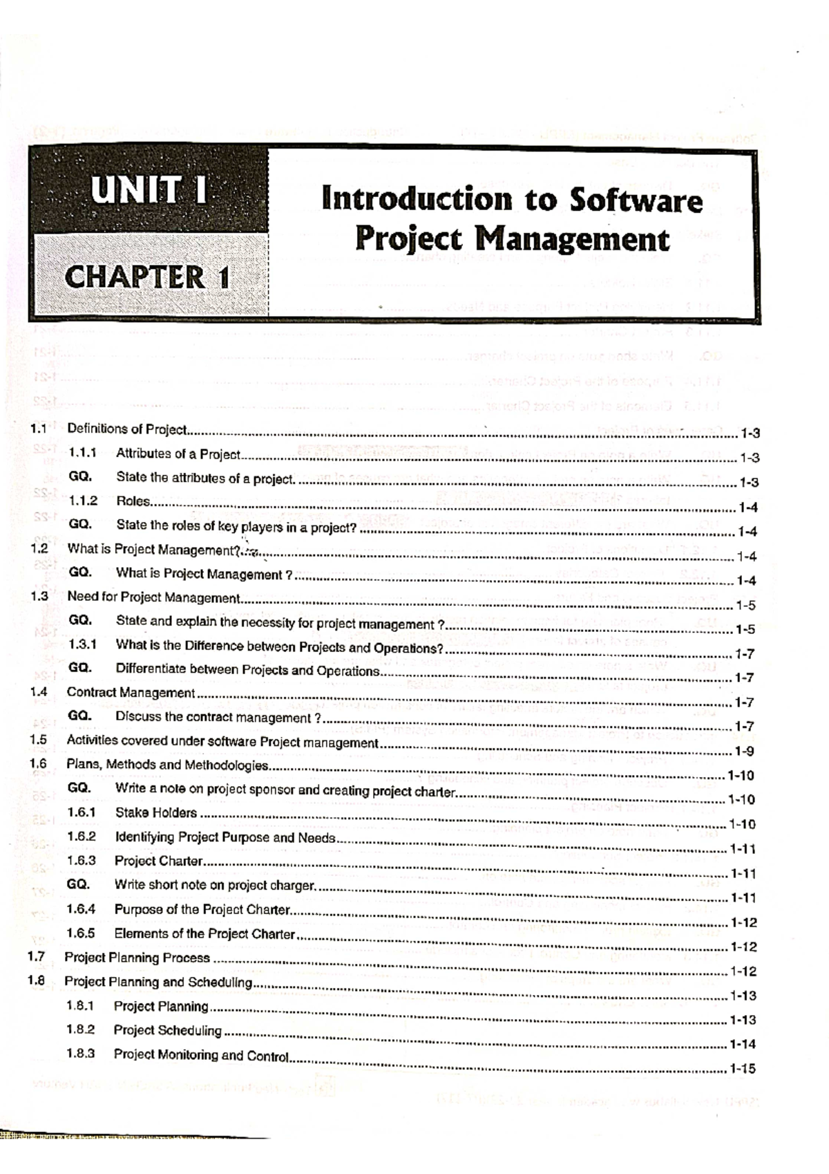 SPM U1-U2 Tech knowledge - UNIT I Introduction to Software Project Management CHAPTER 1 1 - Studocu