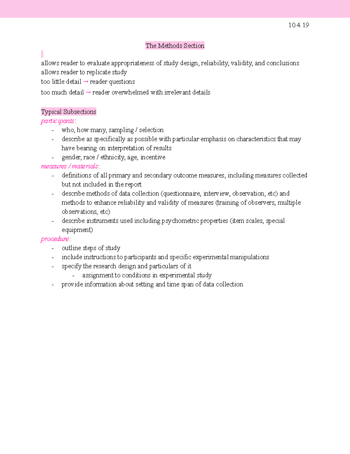 How to Write the Methods Section - 10. The Methods Section allows ...