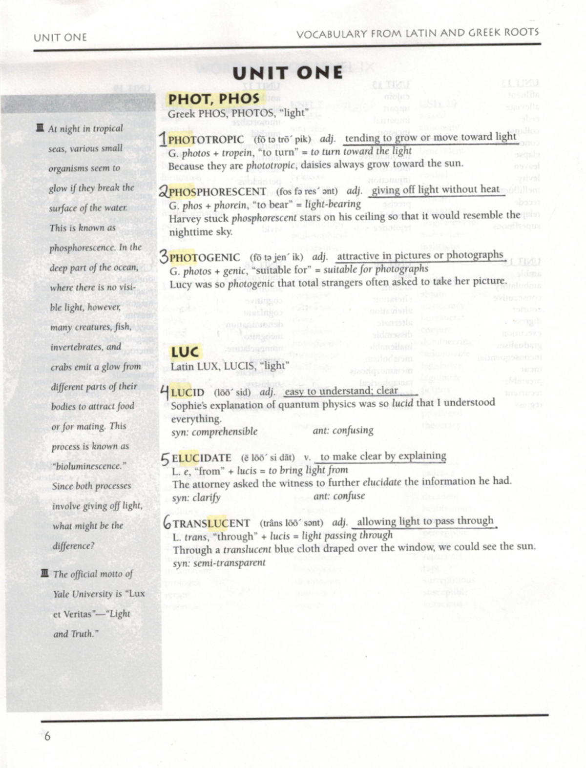 Unit 1-12- Vocabulary - vocab - Studocu