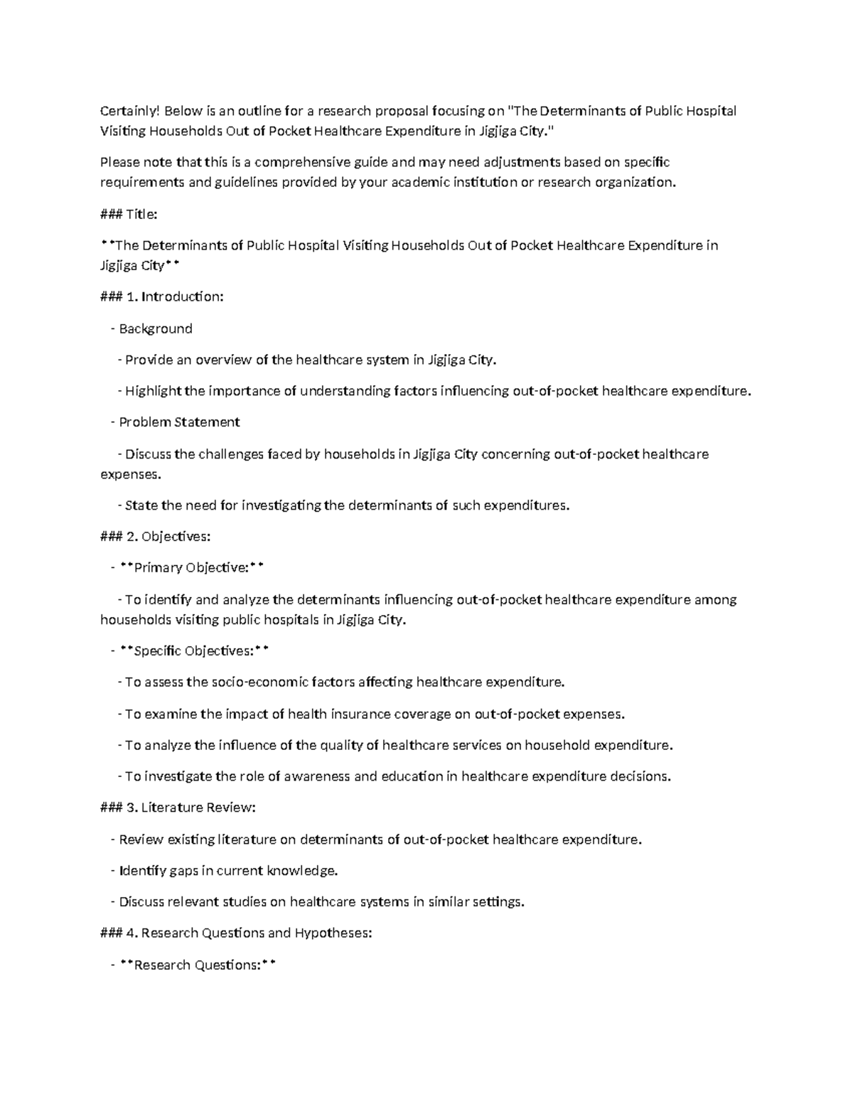 Example of research proposal - Certainly! Below is an outline for a ...