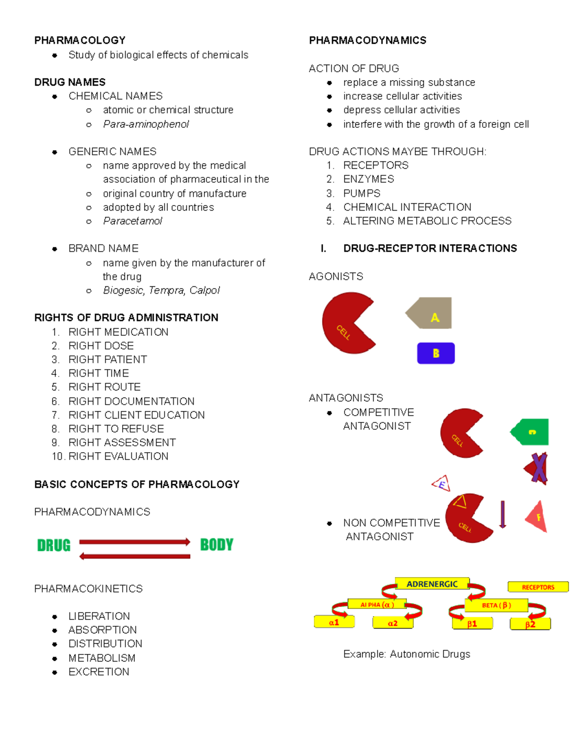 Pharma- Handout-1 - PHARMACOLOGY Study of biological effects of ...