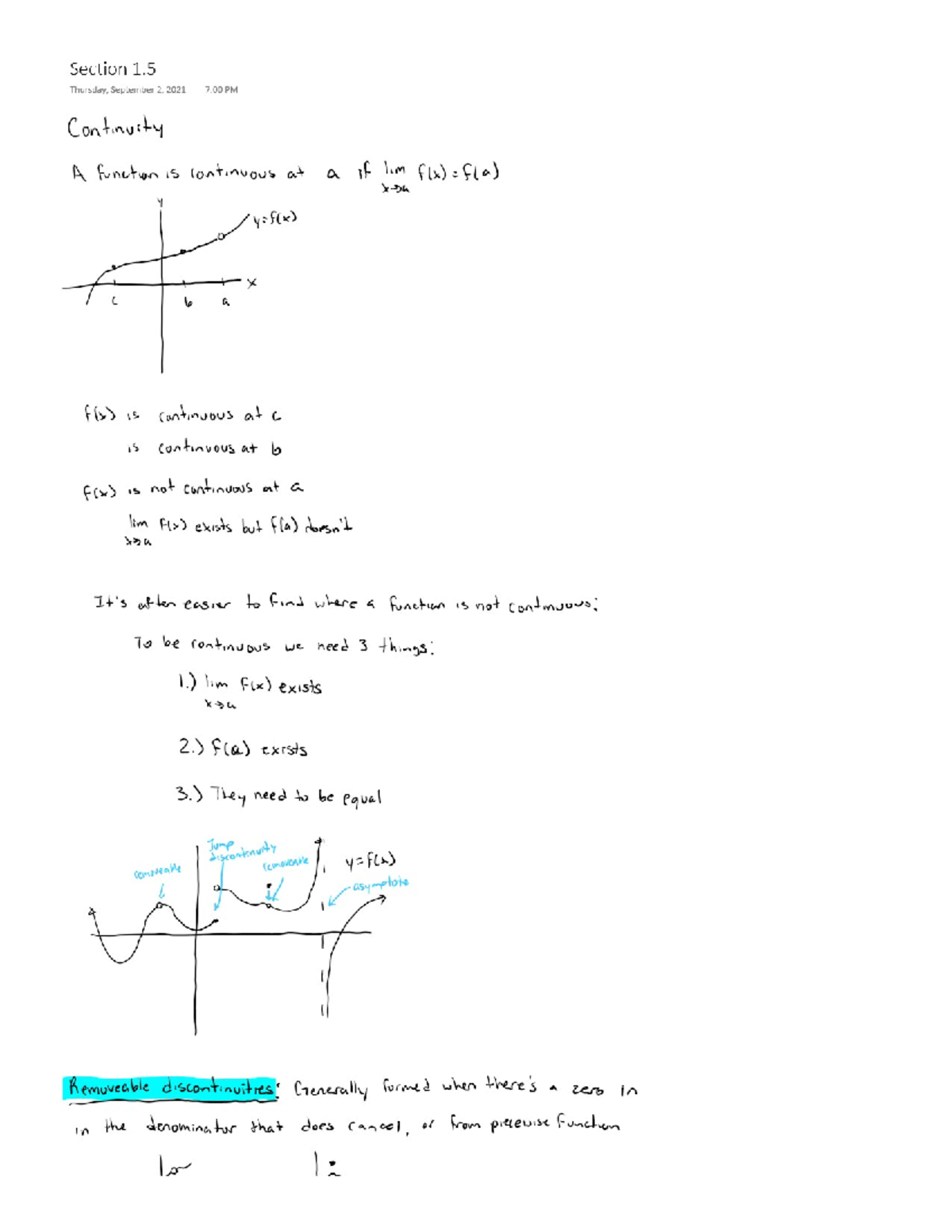 Section 1.5 Continuity - MTH 161 - Studocu
