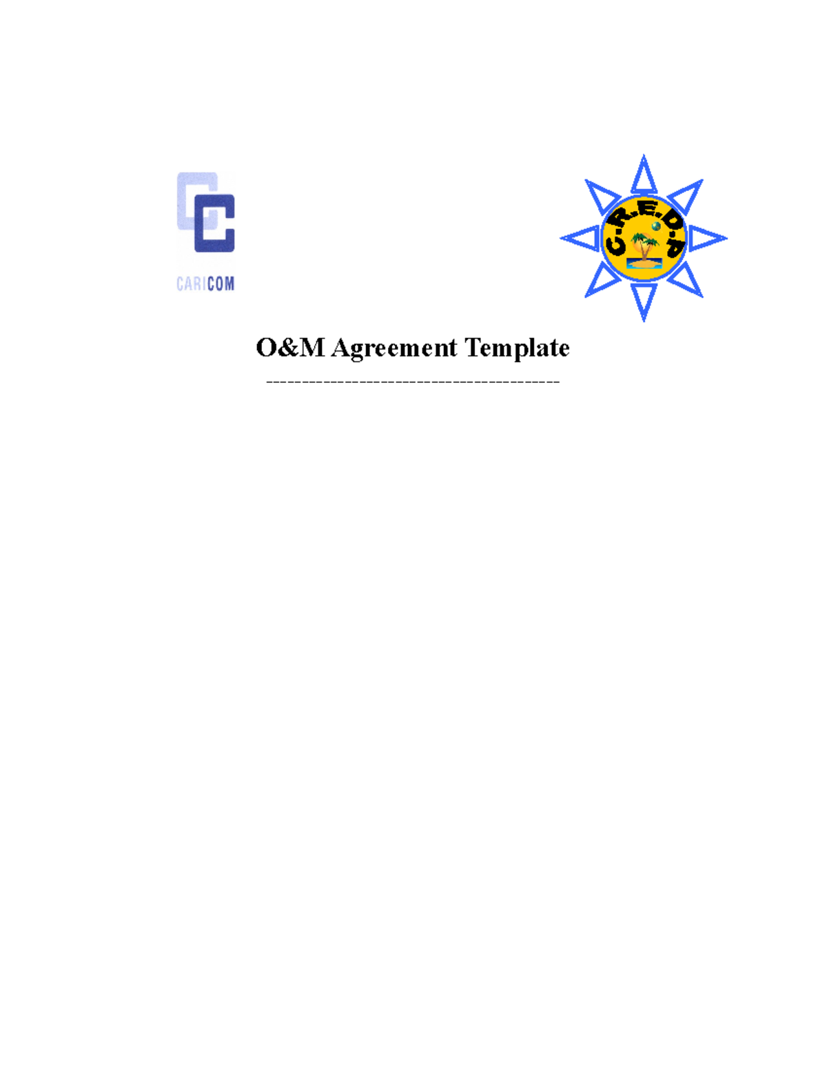 O m agreement template EN - O&M Agreement Template - GENERATION PROJECT ...