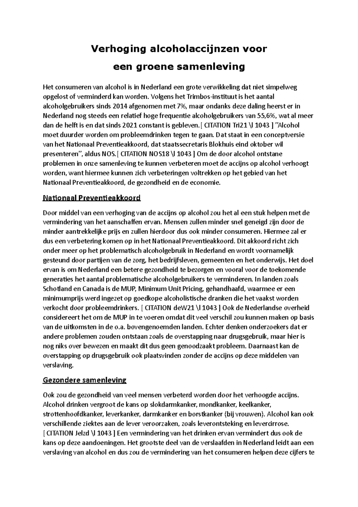 Accijns op alcohol betoog 5vwo Definitief - Verhoging alcoholaccijnzen ...
