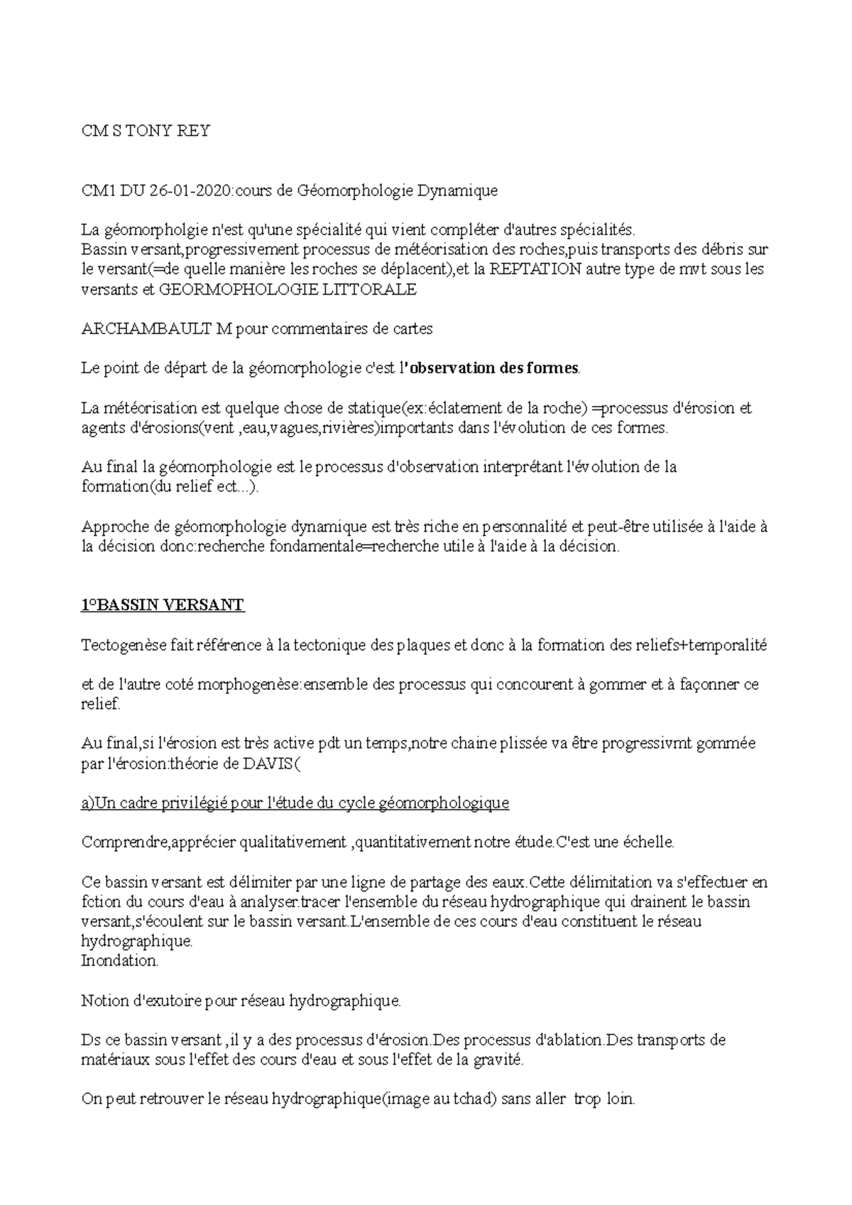 Cours CM TONY REY m - CM S TONY REY CM1 DU 26-01-2020:cours de ...