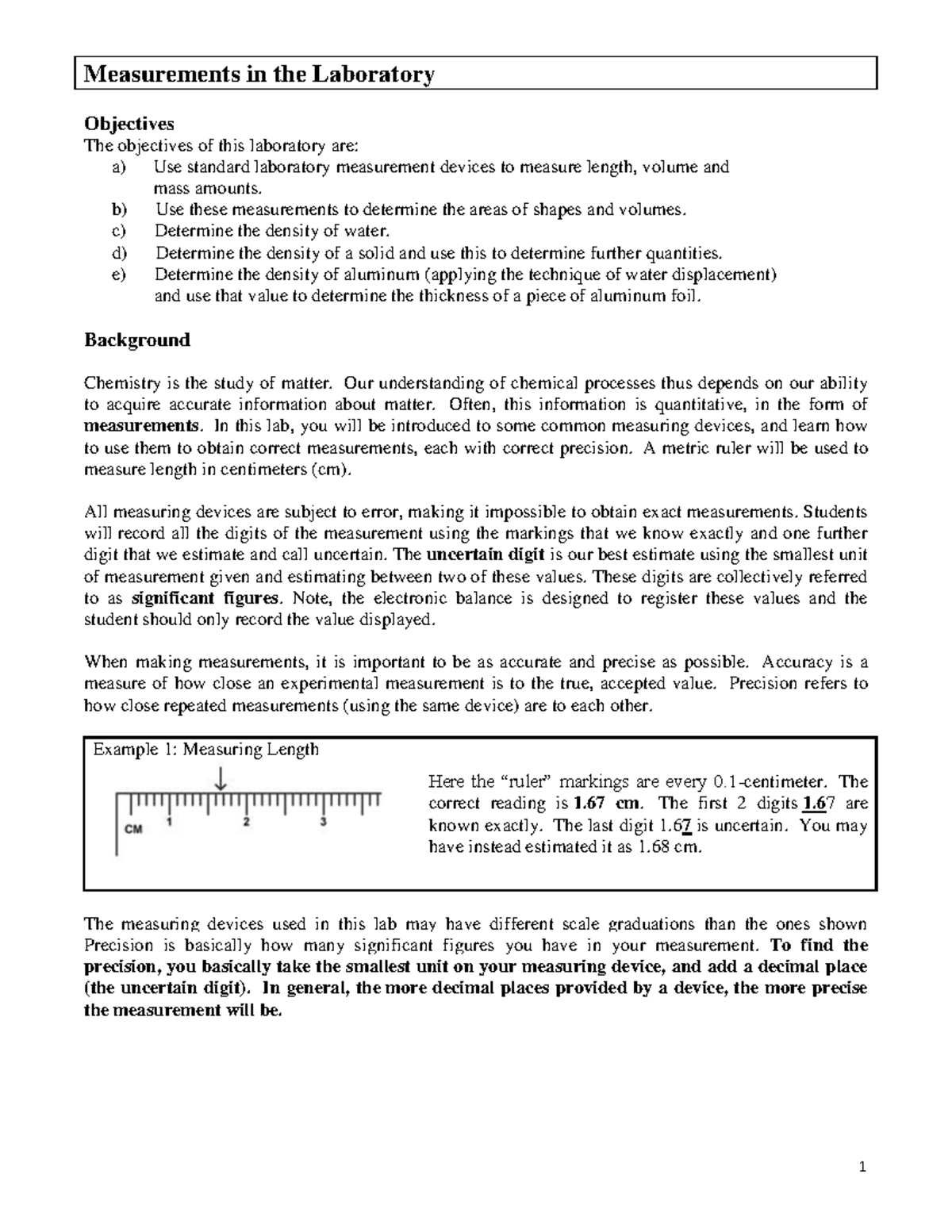 LAB Measurements in the Laboratory - Measurements in the Laboratory Objectives The objectives of ...