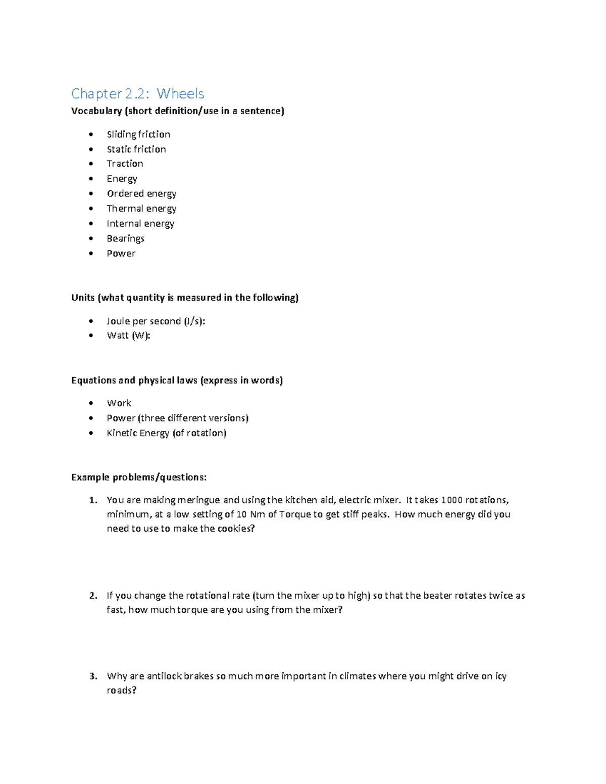 Guided Reading Questions Ch 2 - PHYS 100 - UNC Chapel Hill - StuDocu