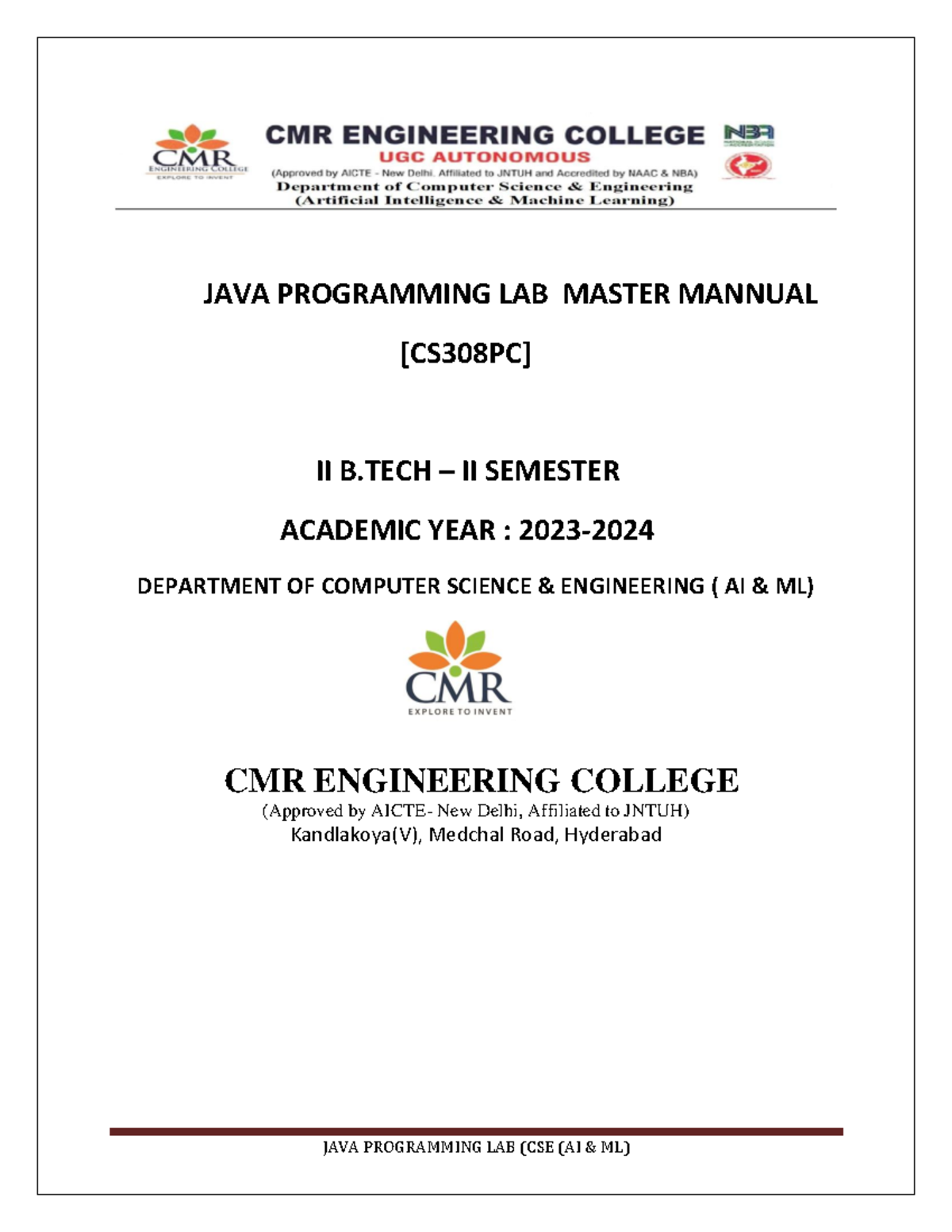 Java Programming Lab Manualdd Java Programming Lab Cse Ai And Ml