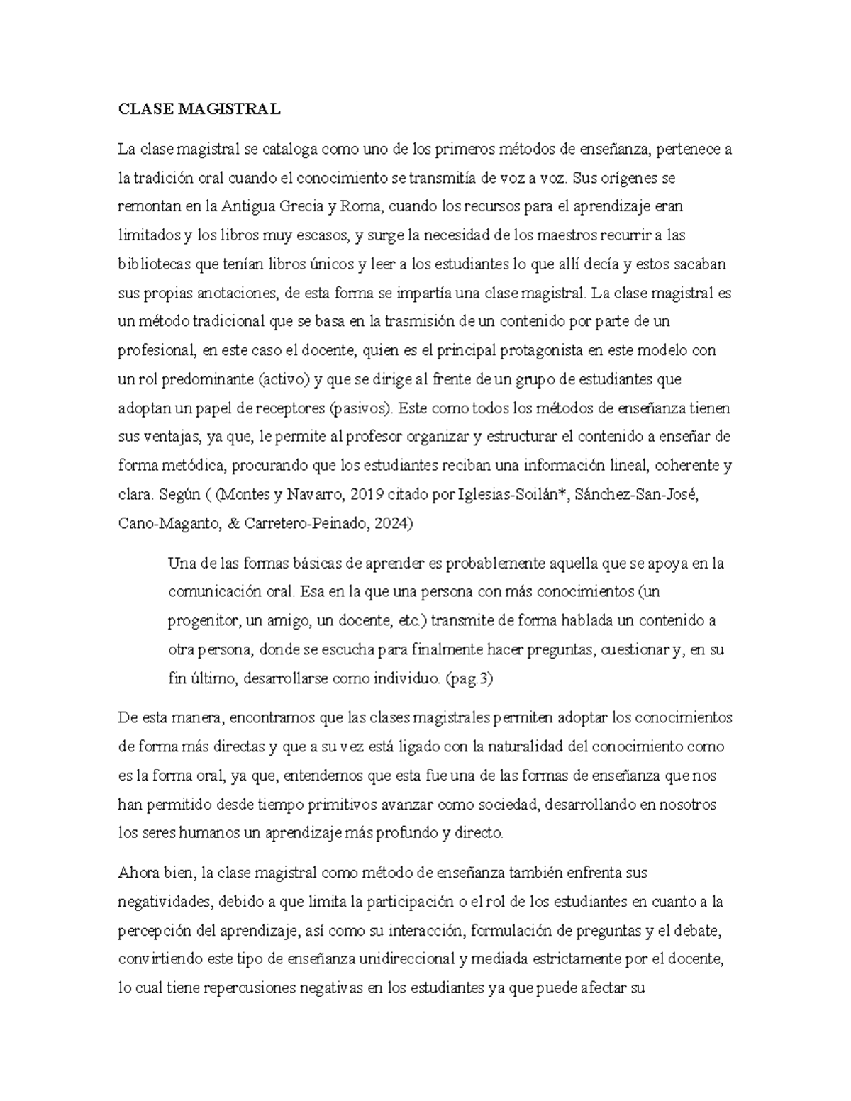 Clase Magistral - CLASE MAGISTRAL La clase magistral se cataloga como ...