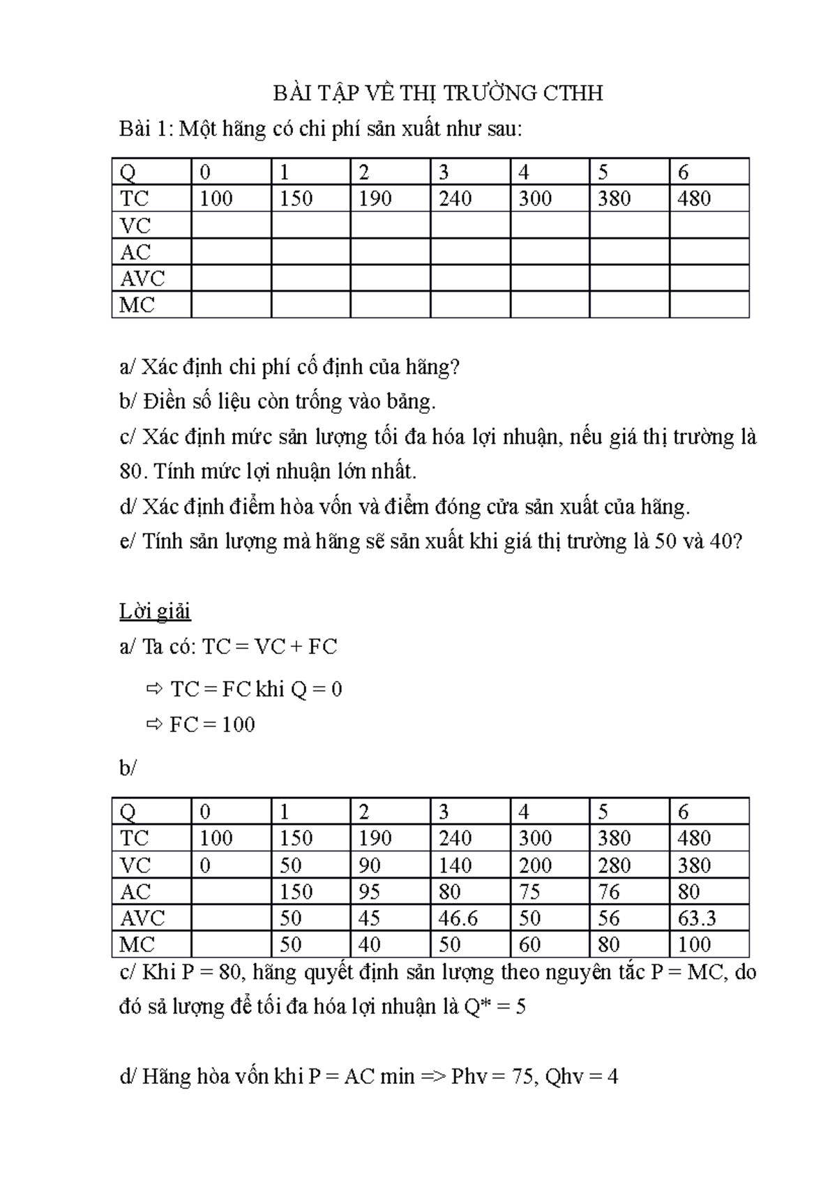BÀI TẬP VỀ THỊ TRƯỜNG CTHH CÓ ĐÁP ÁN - BÀI TẬP VỀ THỊ TRƯỜNG CTHH Bài 1 ...