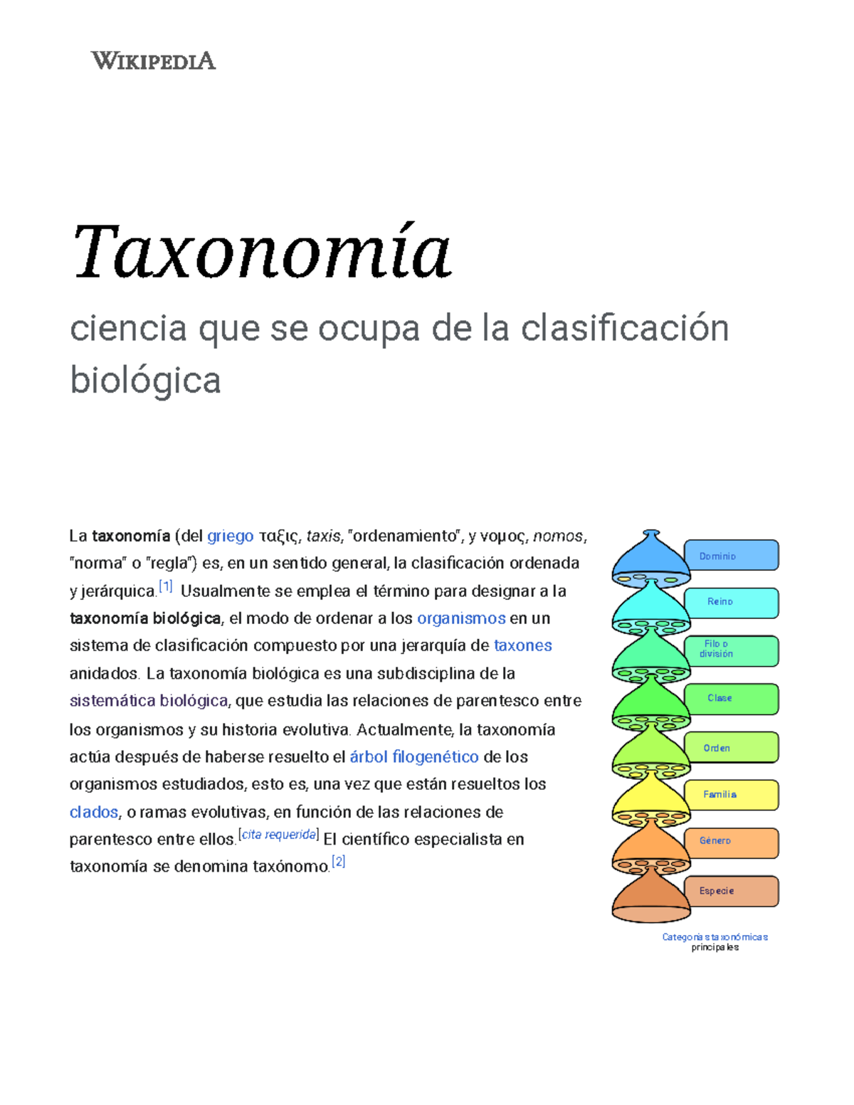 Que Es La Taxonomia Moderna Wikipedia at Jose Cyr blog