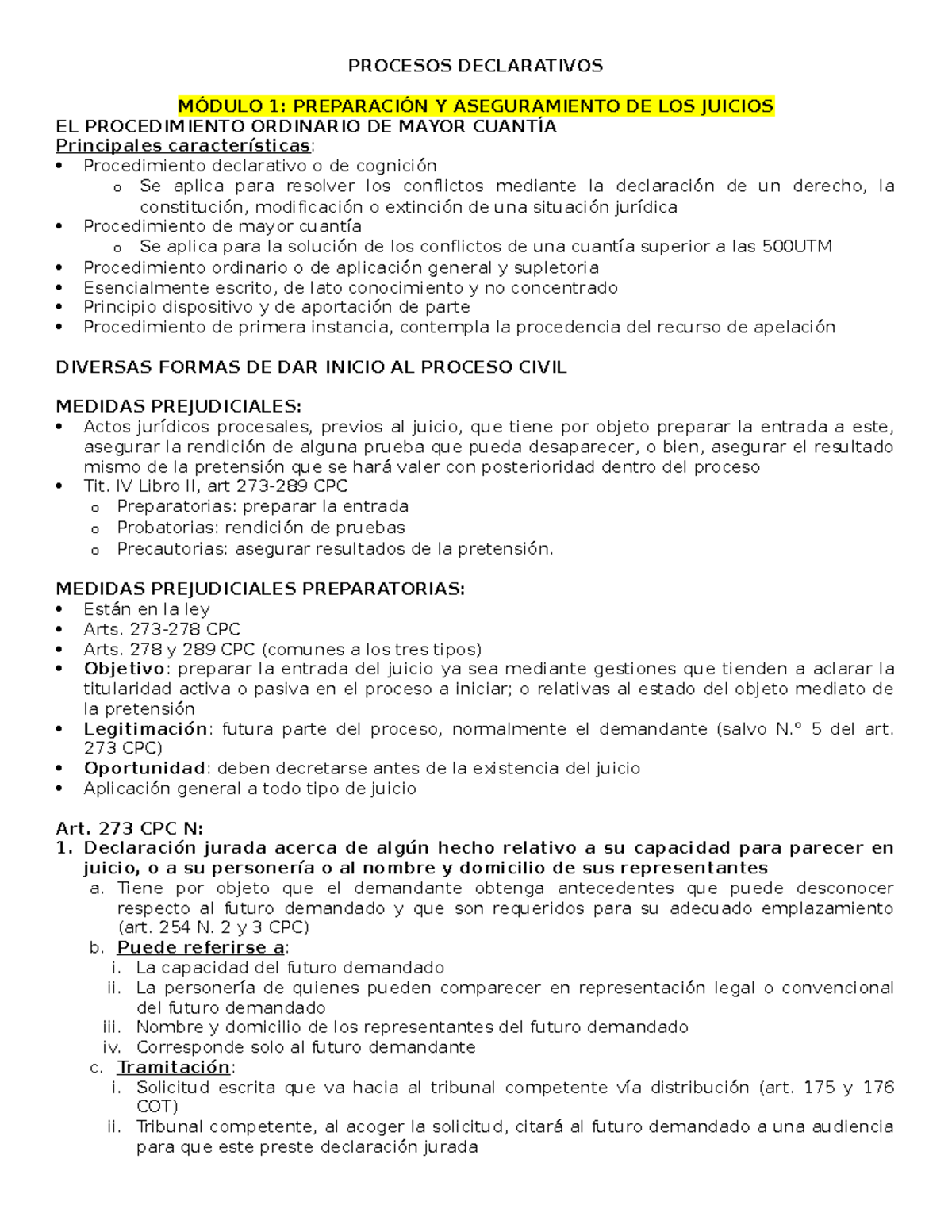 Procesos Declarativos - PROCESOS DECLARATIVOS MÓDULO 1: PREPARACIÓN Y ASEGURAMIENTO DE LOS ...