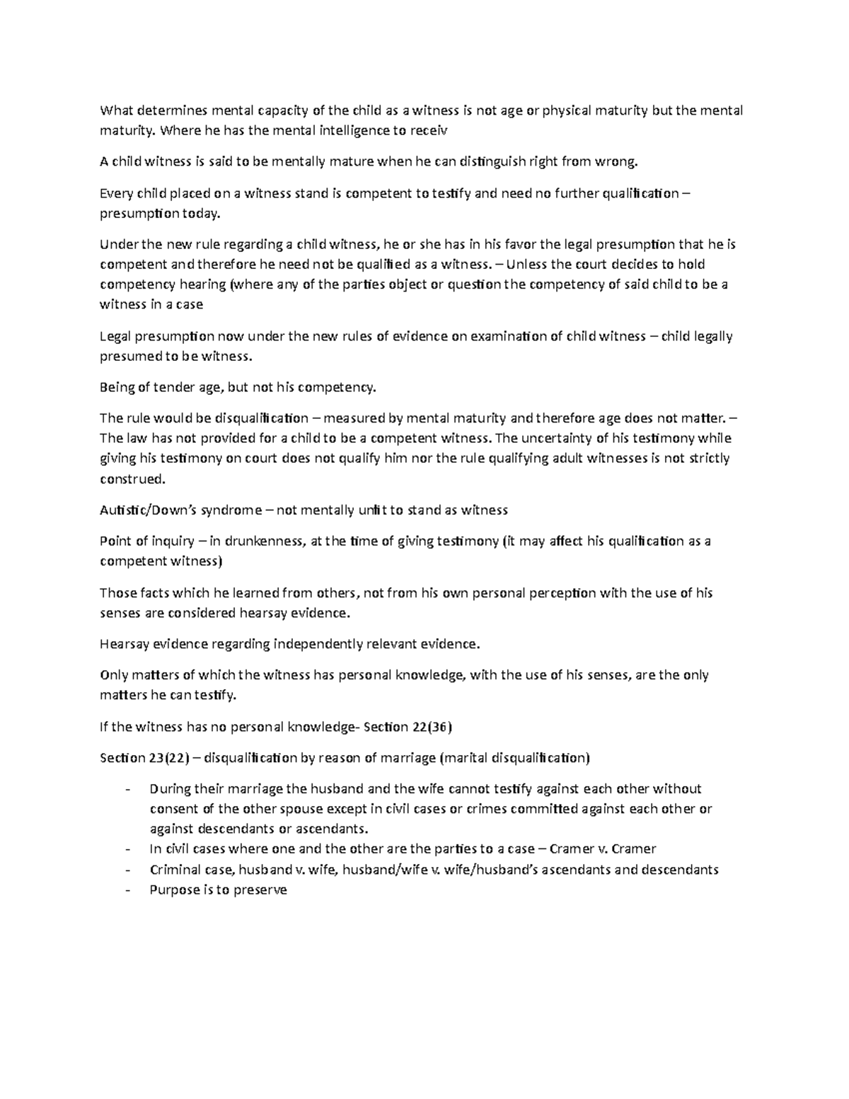 Some choice notes on Evidence: Random - Law - ANTEO - Studocu