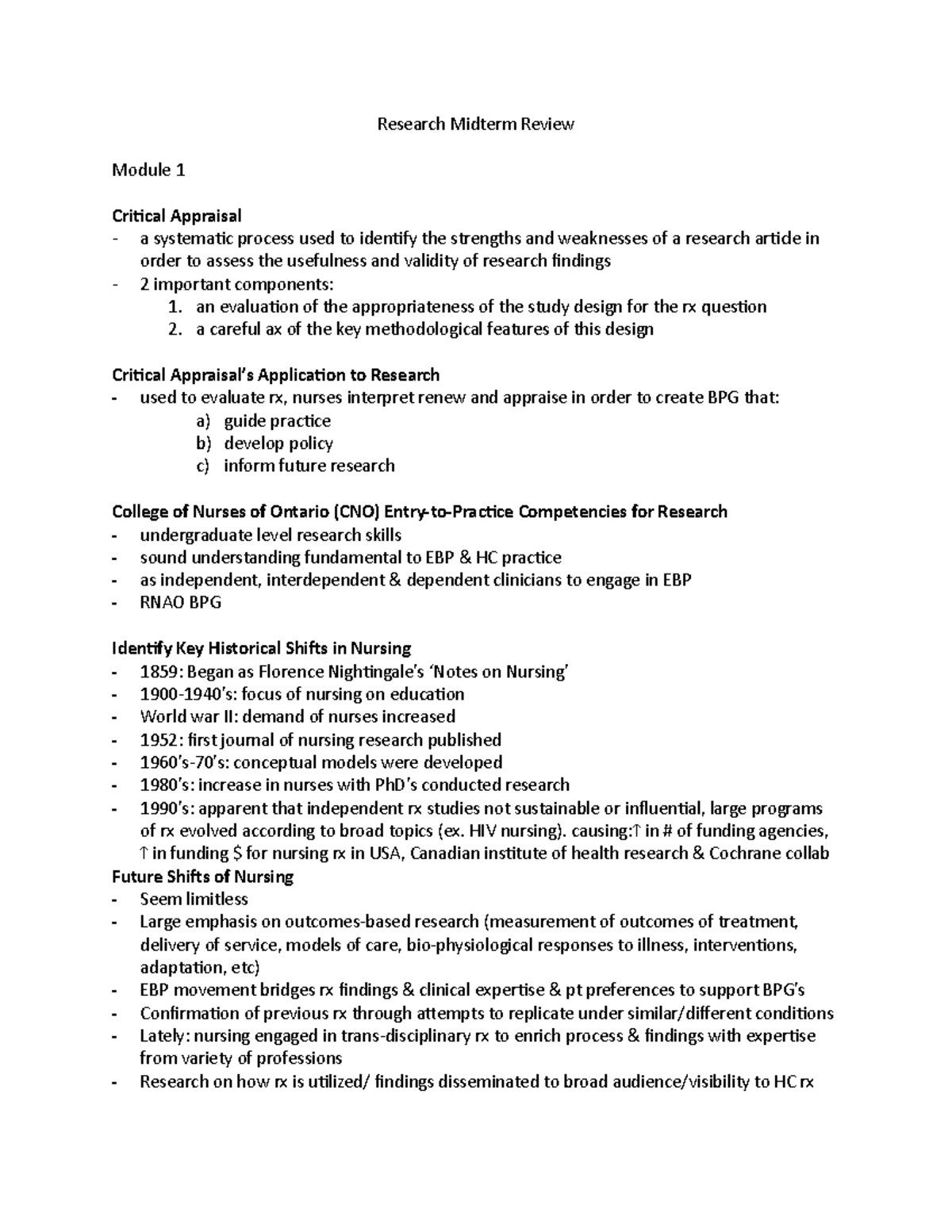 Research Midterm Review - an evaluation of the appropriateness of the ...