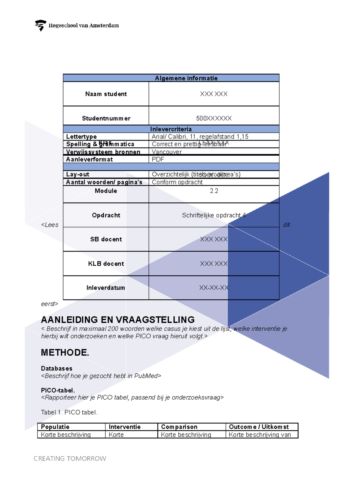 Invuldocument SO4 - invulformulier voor Schriftelijke Opdracht 4 ...