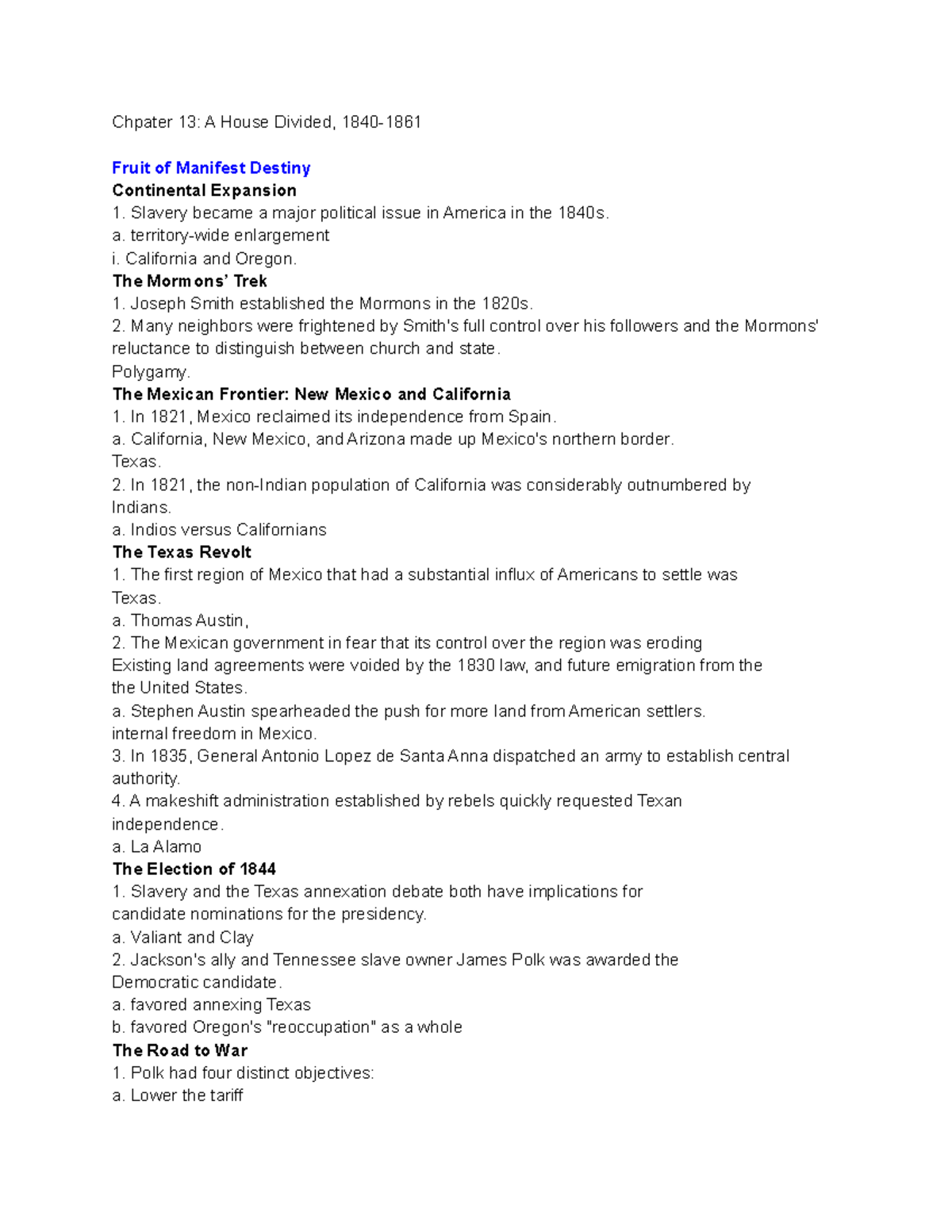 Ch 13 - fgs - Chpater 13: A House Divided, 1840- Fruit of Manifest ...