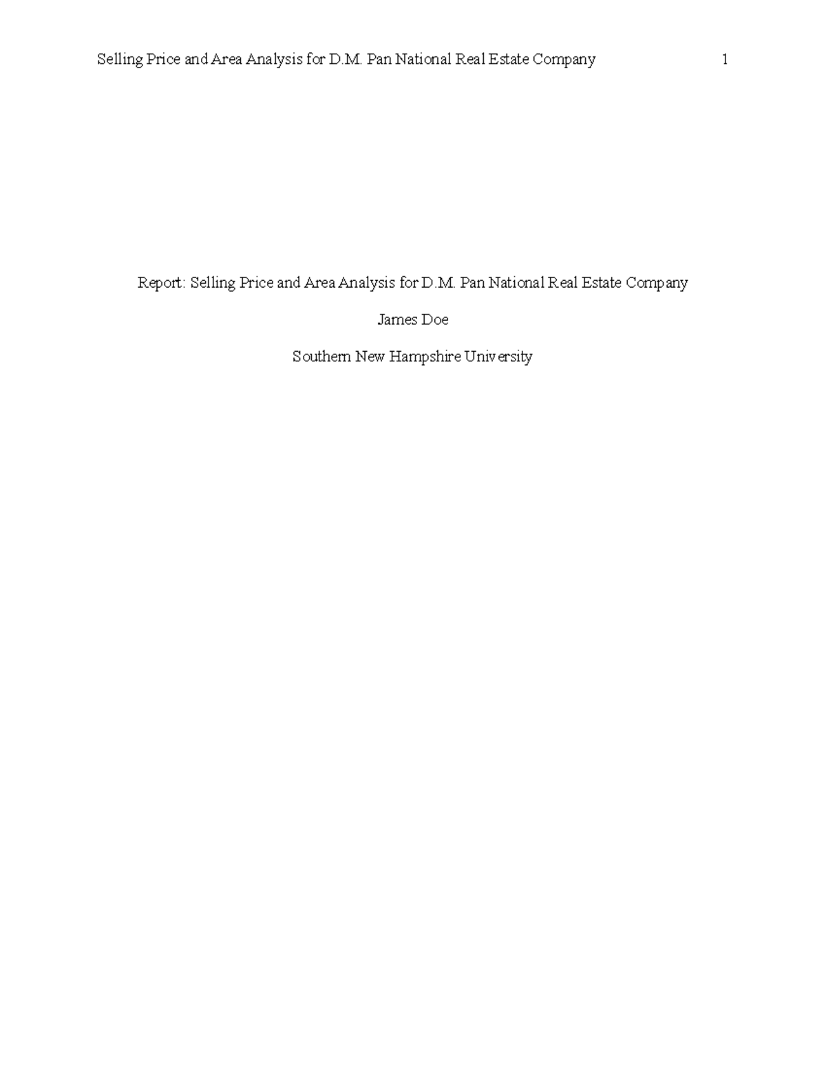 MAT 240 Module Two Assignment Template - Selling Price and Area ...