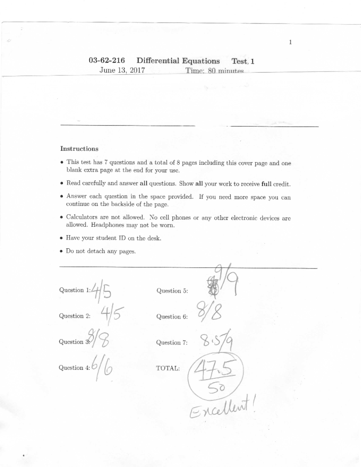2017 62-216 Differential Equations Midterm 1 - 03­62­216 Differential ...