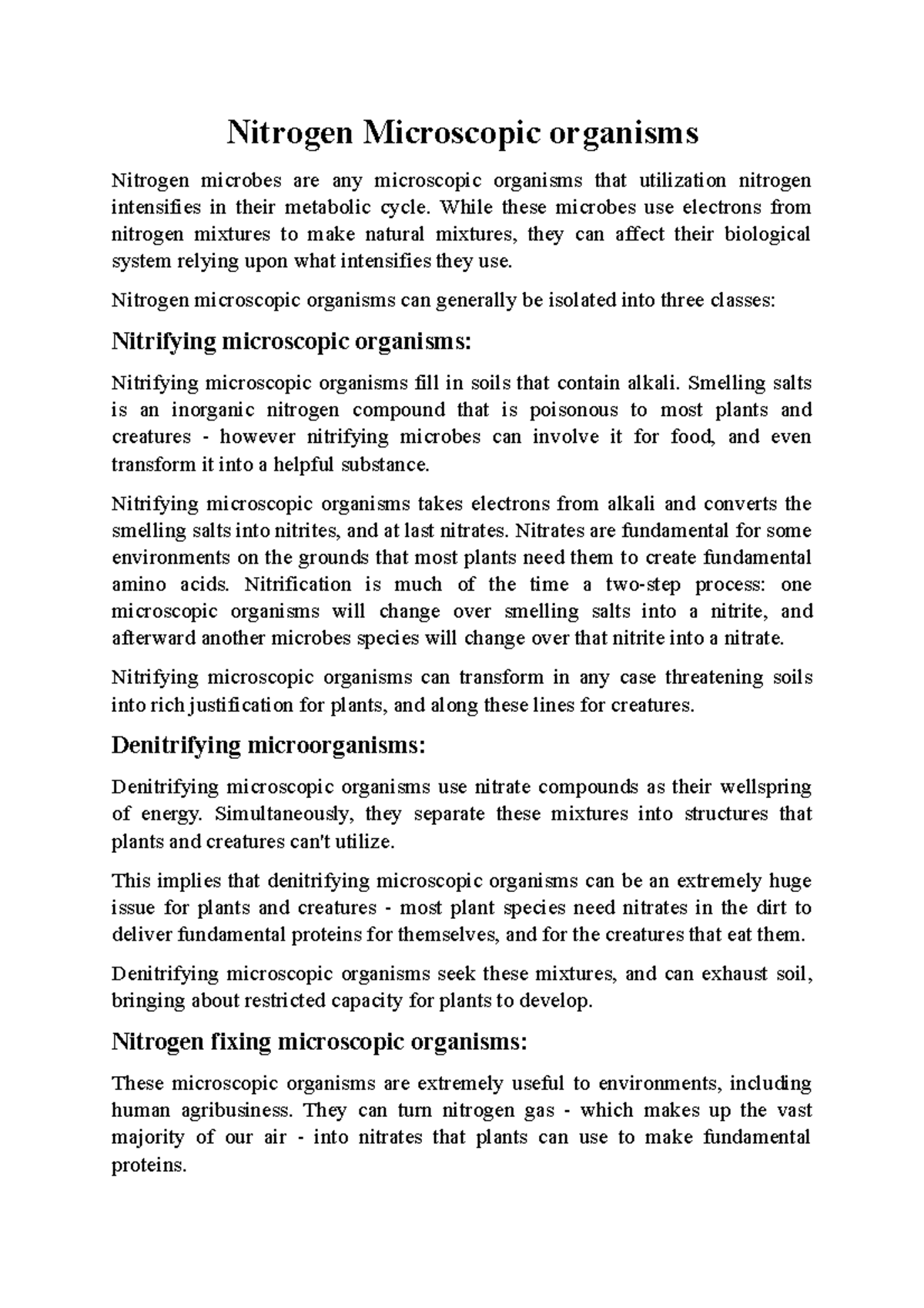 Nitrogen Microscopic organisms - Nitrogen Microscopic organisms ...