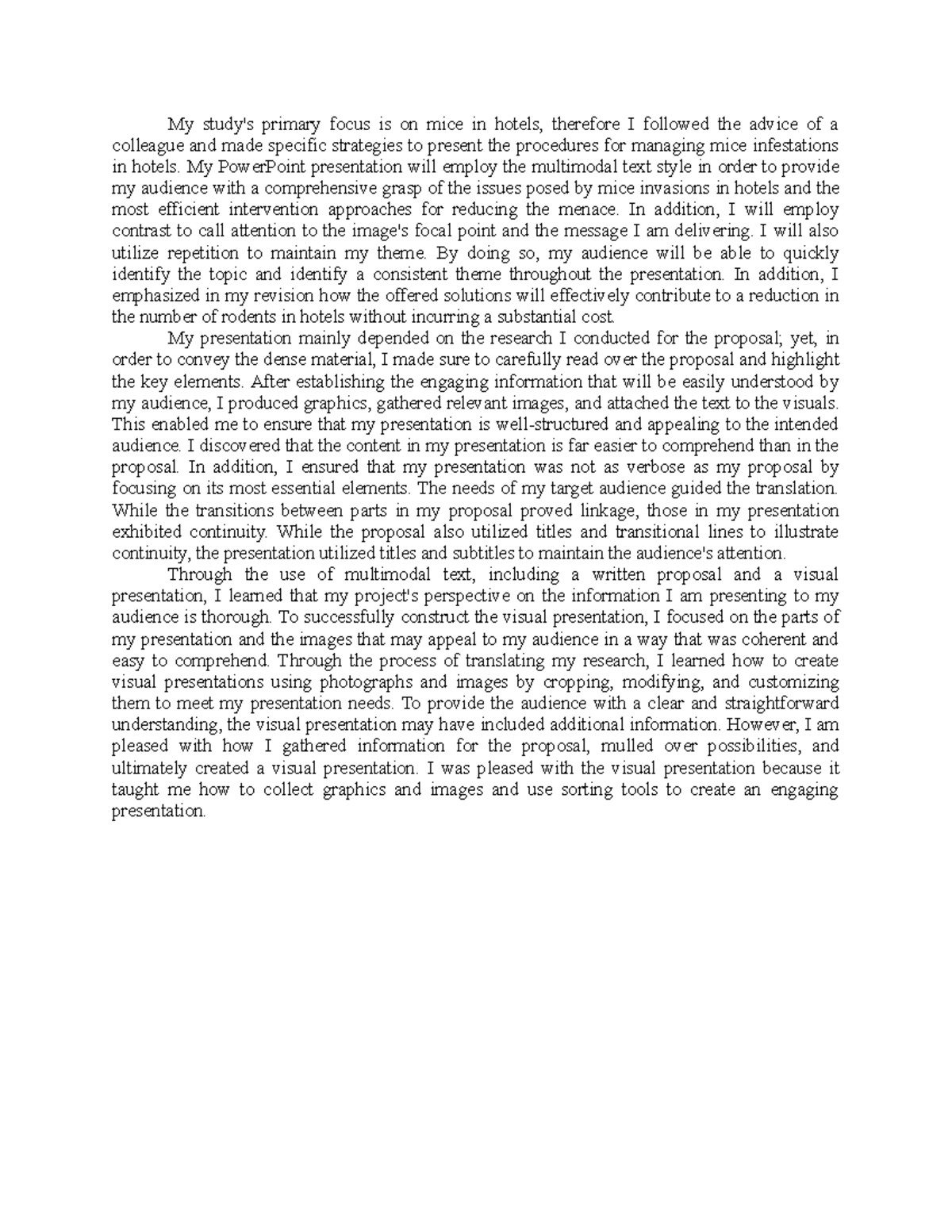 Outcomes Project 3 - mice control - My study's primary focus is on mice ...