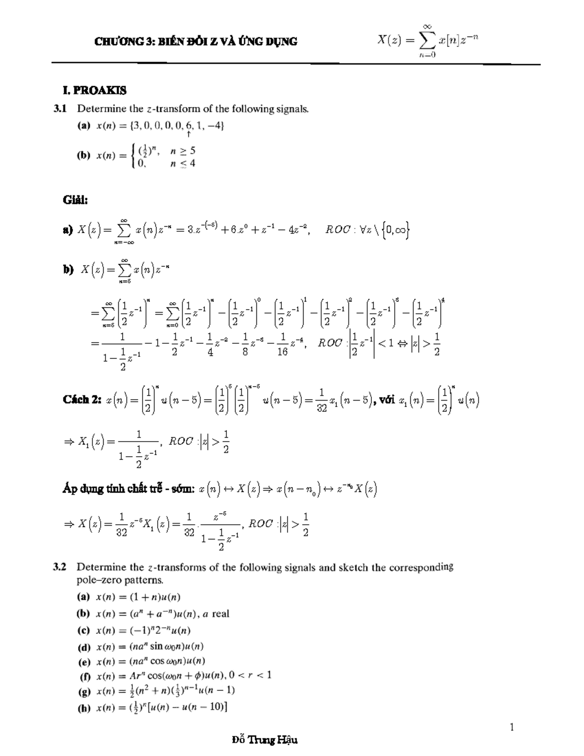 BAI TAP TUAN 8 - hhhh - 1 5 0 1 n 3. 6. 4 , : \ 0, n X z x n z z z z z ROC z - Studocu