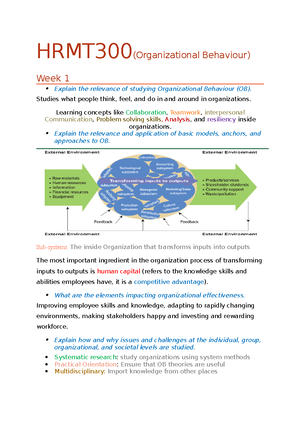 Individual dimensions - Individual Dimensions Course Code: HRMT 300 ...