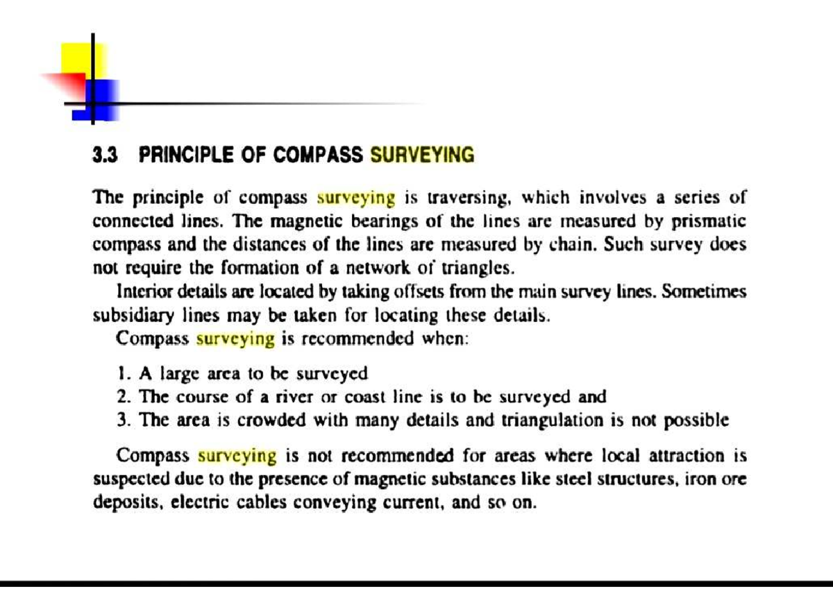 Principle of compass surveying recommended them - Civil engineering ...