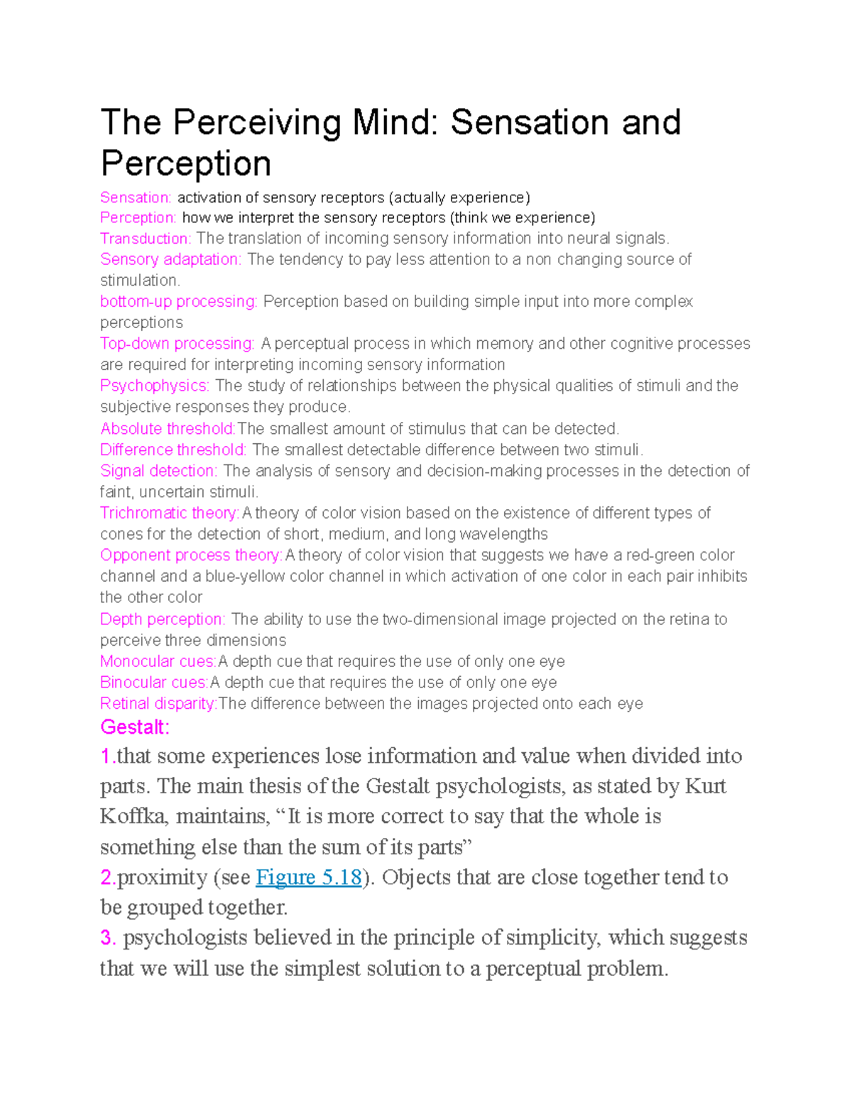 Part 4 the perceiving mind: sensation and perception - The Perceiving ...