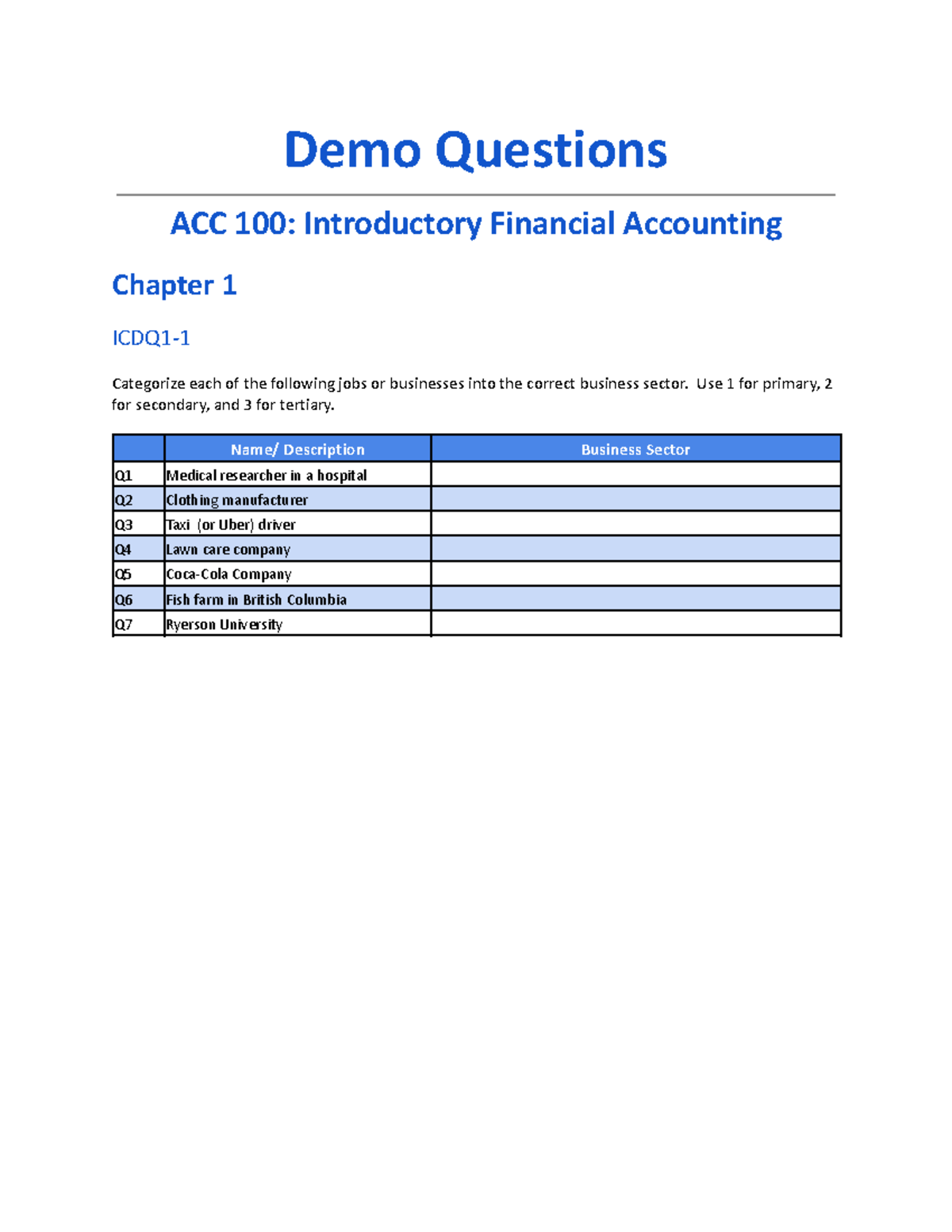 Copy of ACC 100 - Demo Questions - Demo Questions ACC 100: Introductory ...