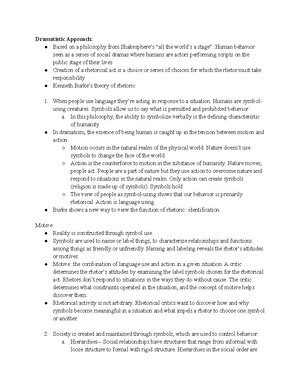 Pentadic Criticism notes - Pentadic Criticism: Rooted in dramatism Good ...